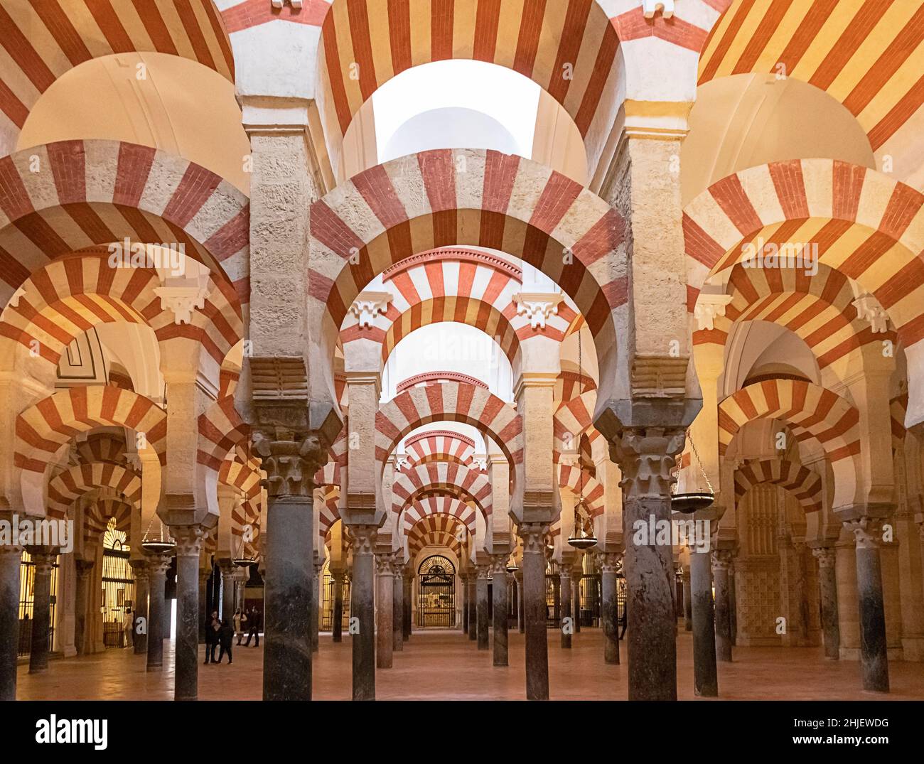 CORDOBA ANDALUSIA SPAIN THE MOSQUE CATHEDRAL MEZQUITA INTERIOR COLUMNS ...