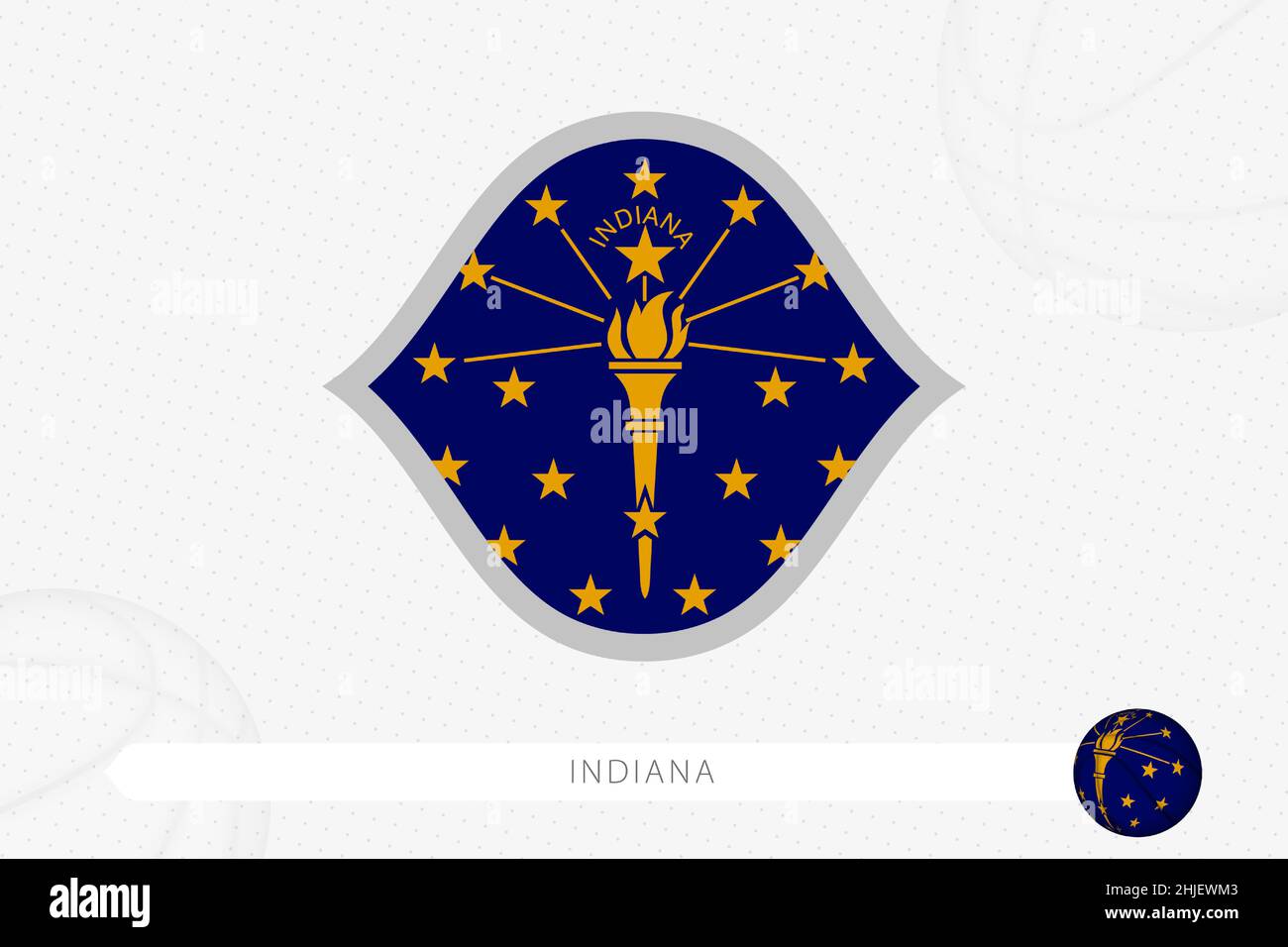 Indiana flag for basketball competition on gray basketball background ...