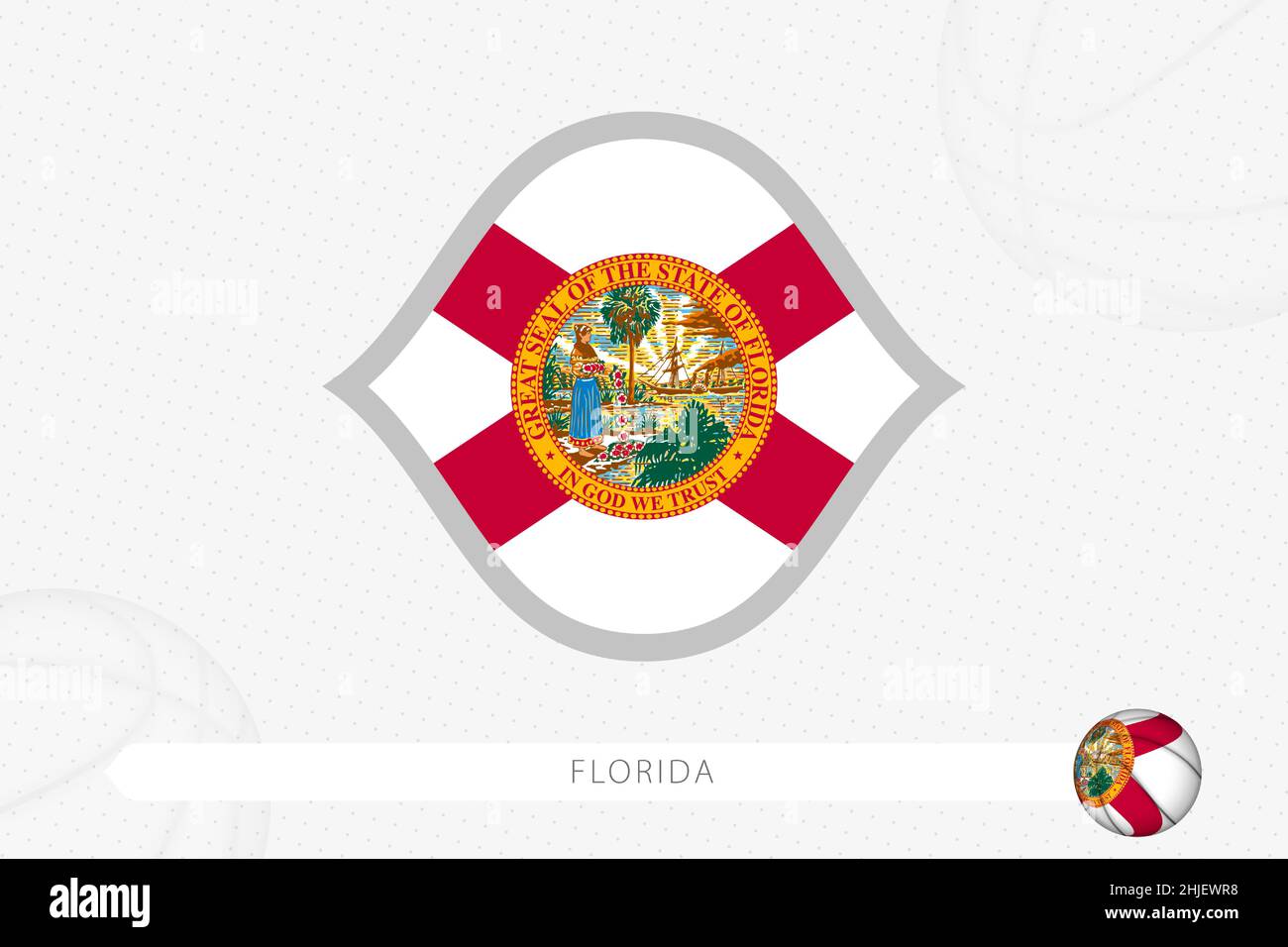 Florida flag for basketball competition on gray basketball background ...