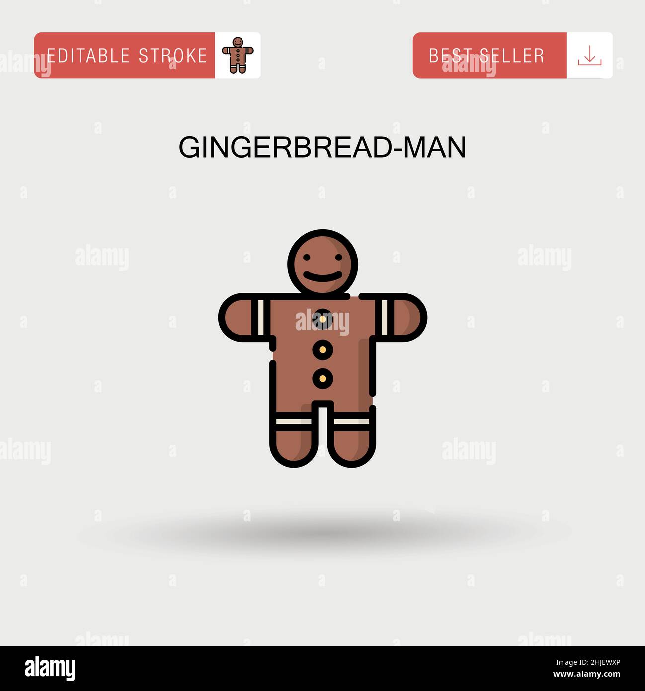 Gingerbread-man Simple vector icon Stock Vector Image & Art - Alamy
