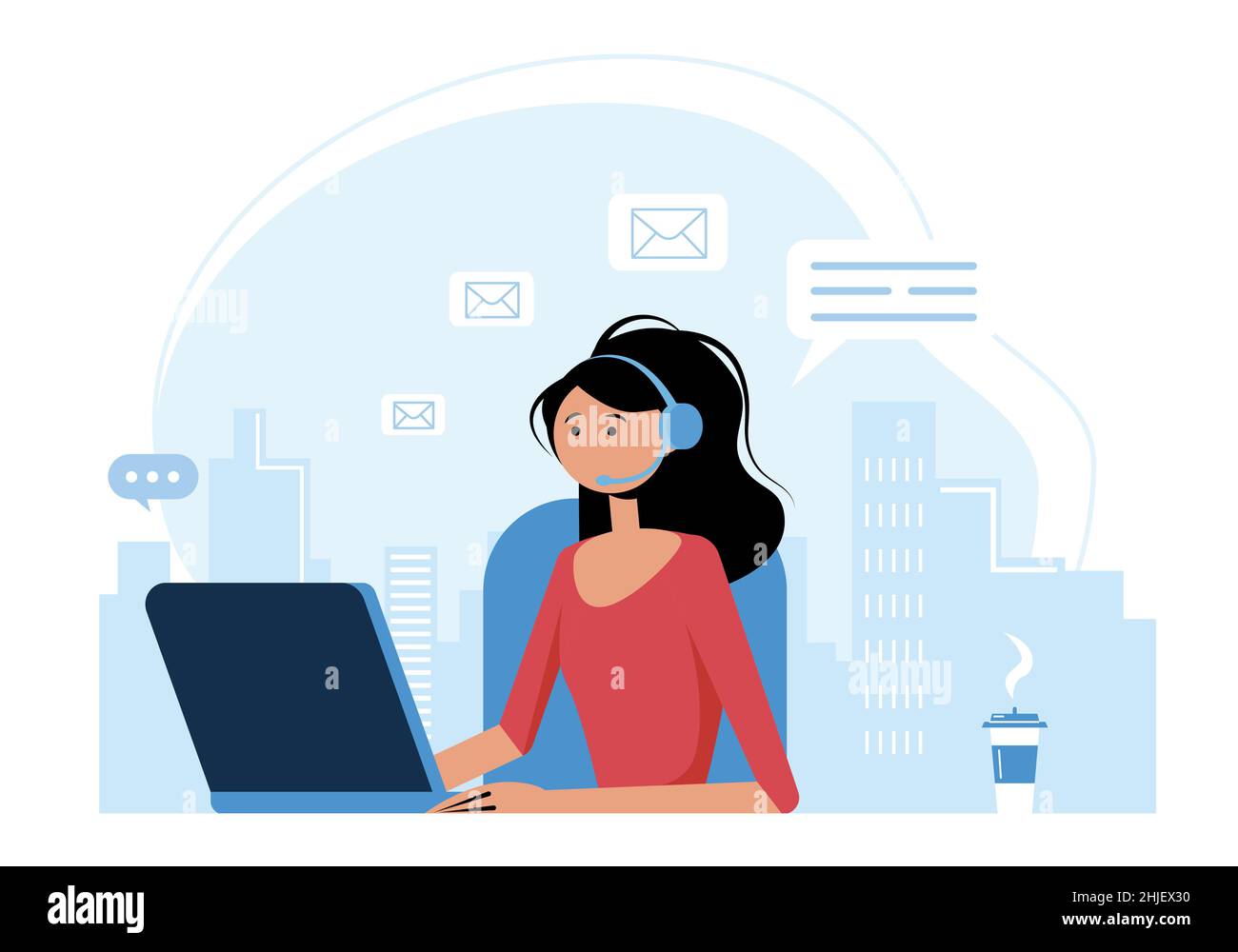 Young customer laptop call Stock Vector Images - Alamy