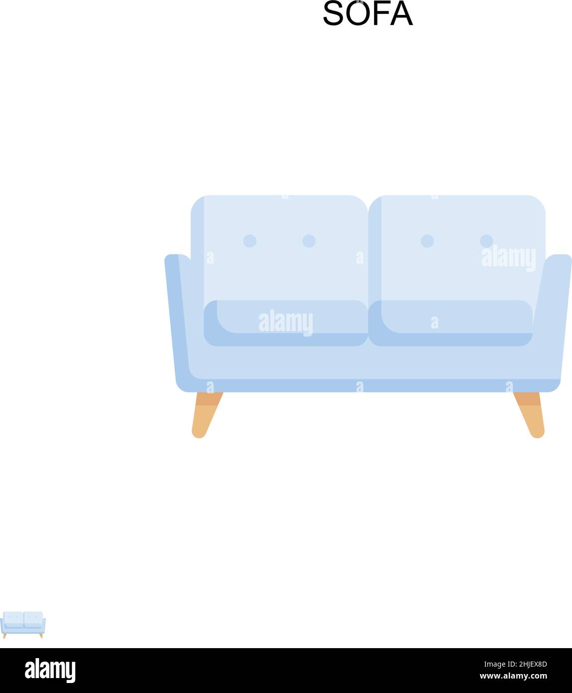Sofa Simple vector icon. Illustration symbol design template for web ...