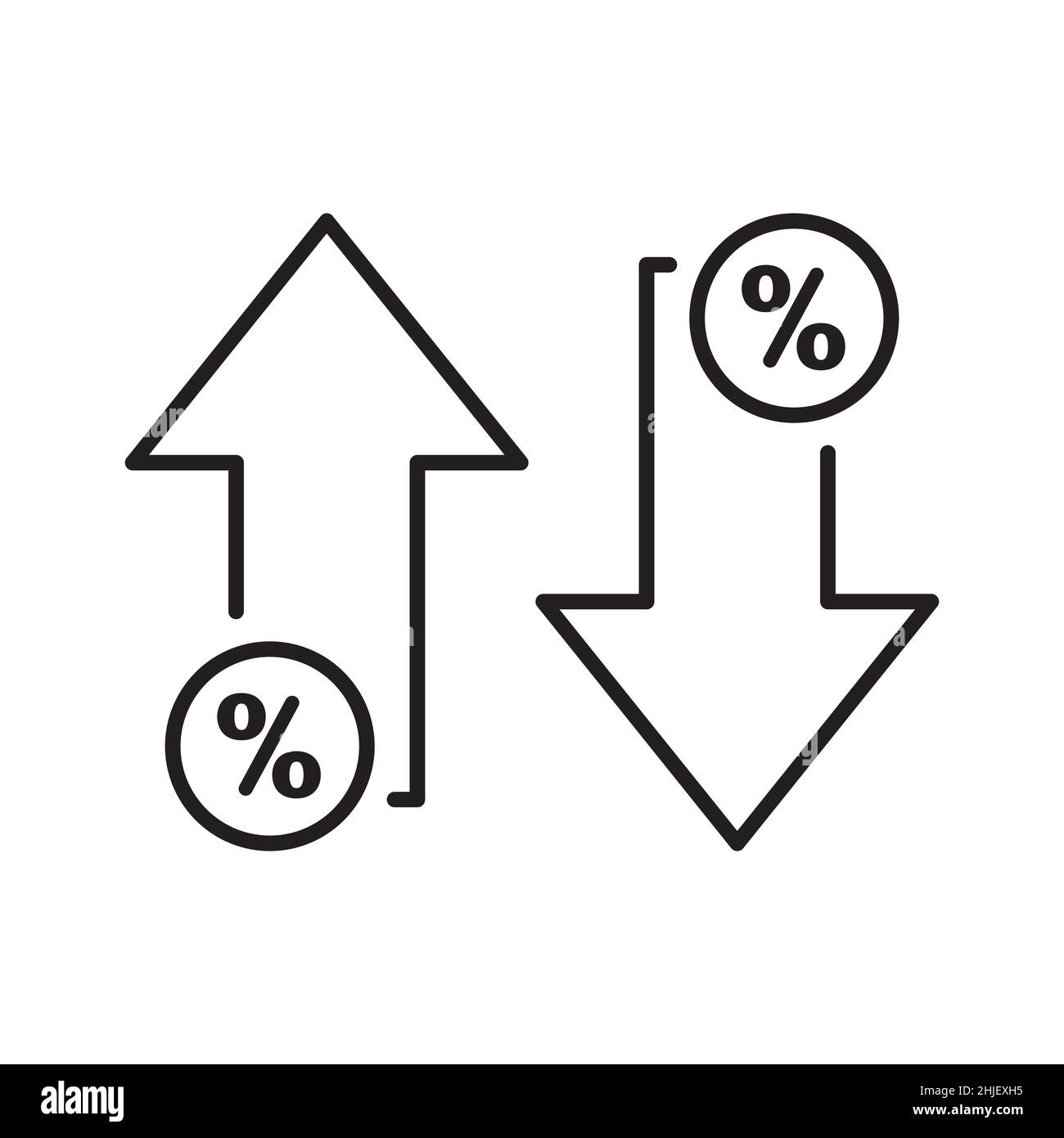 Percentage arrow icon. Vector illustration. Percentage arrow up and ...