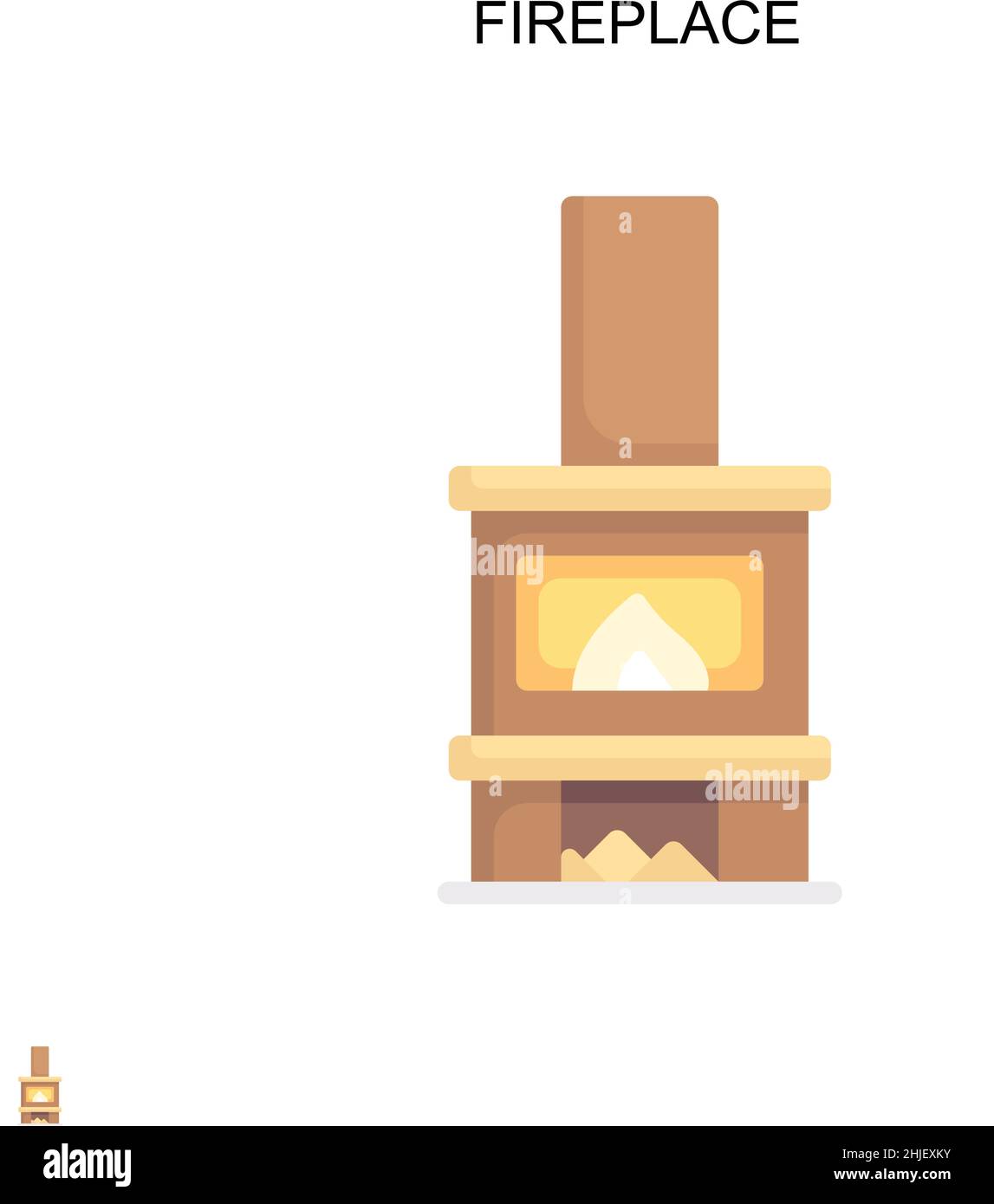 Fireplace Simple vector icon. Illustration symbol design template for ...