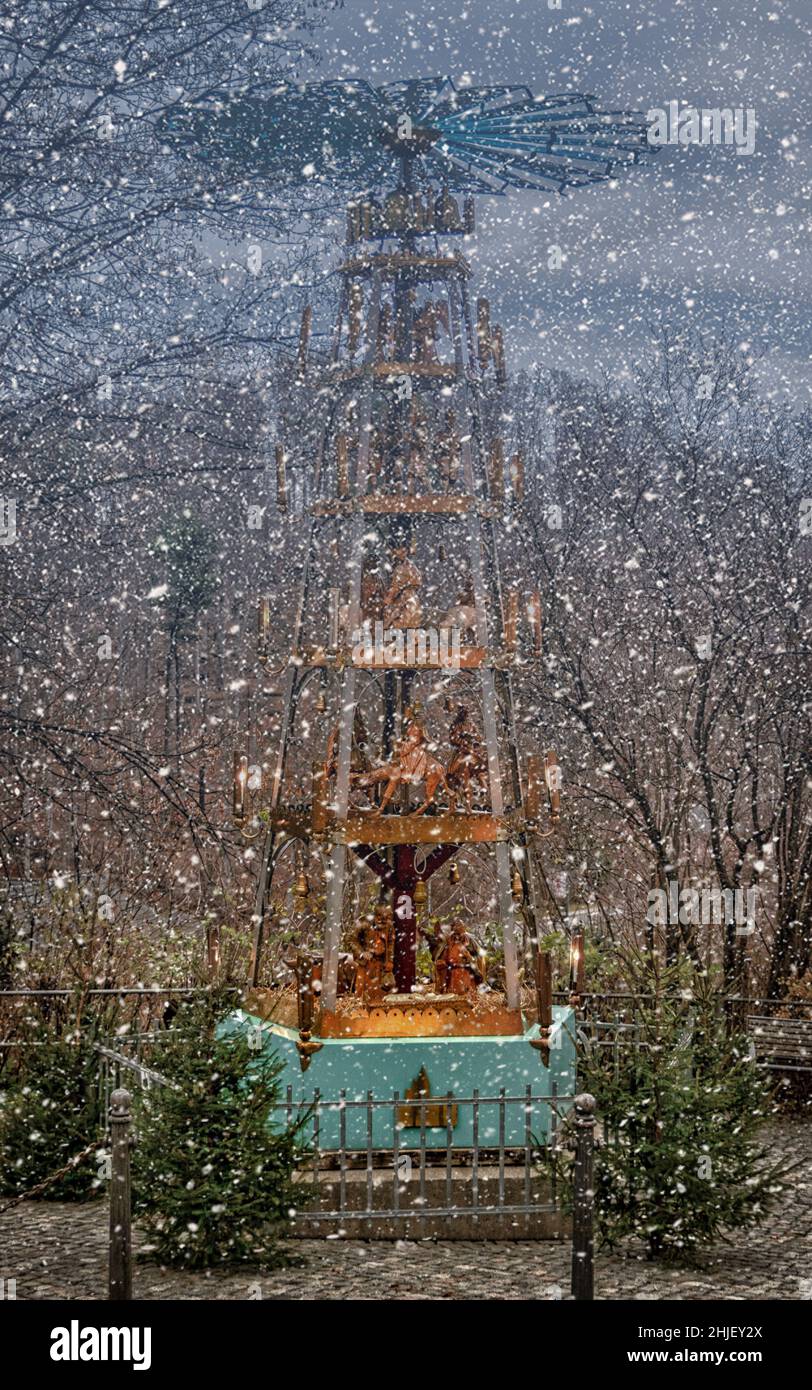 Vertical shot of a christmas pyramid in the ore mountains Stock Photo ...