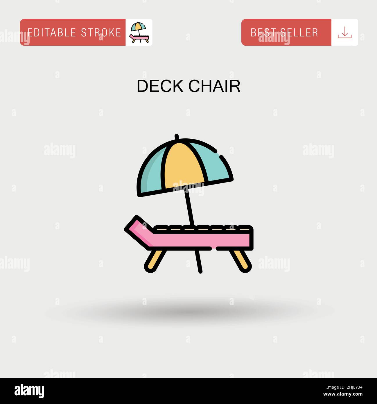 Blue and white striped deck chair Stock Vector Images - Alamy