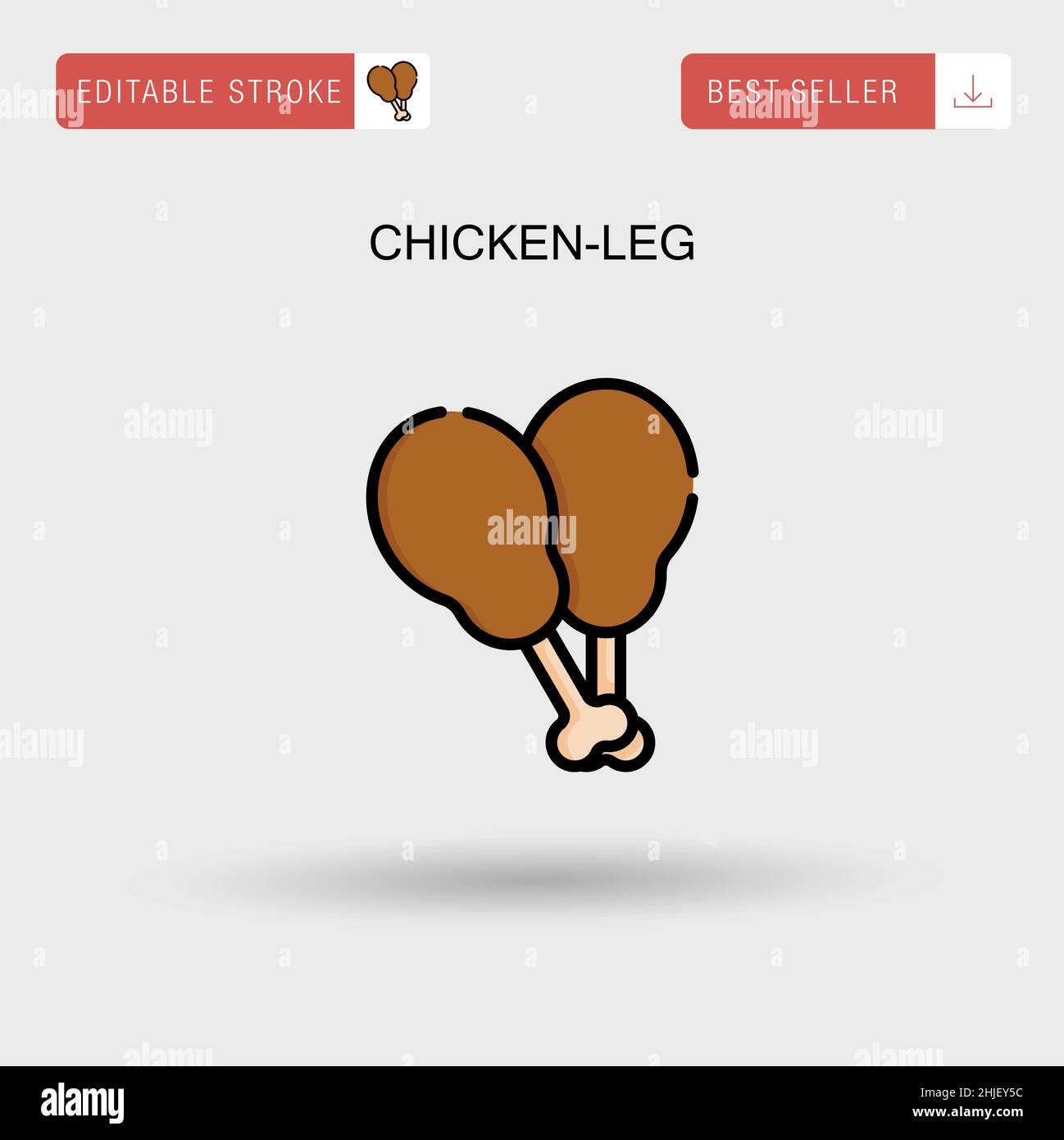 Chicken-leg Simple vector icon Stock Vector Image & Art - Alamy