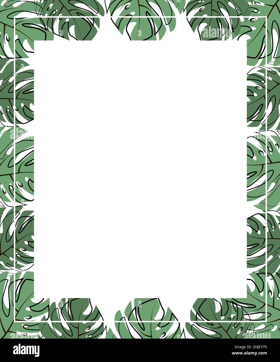 Square frame of leaf. Exotic leaves and plants, collected in a ...