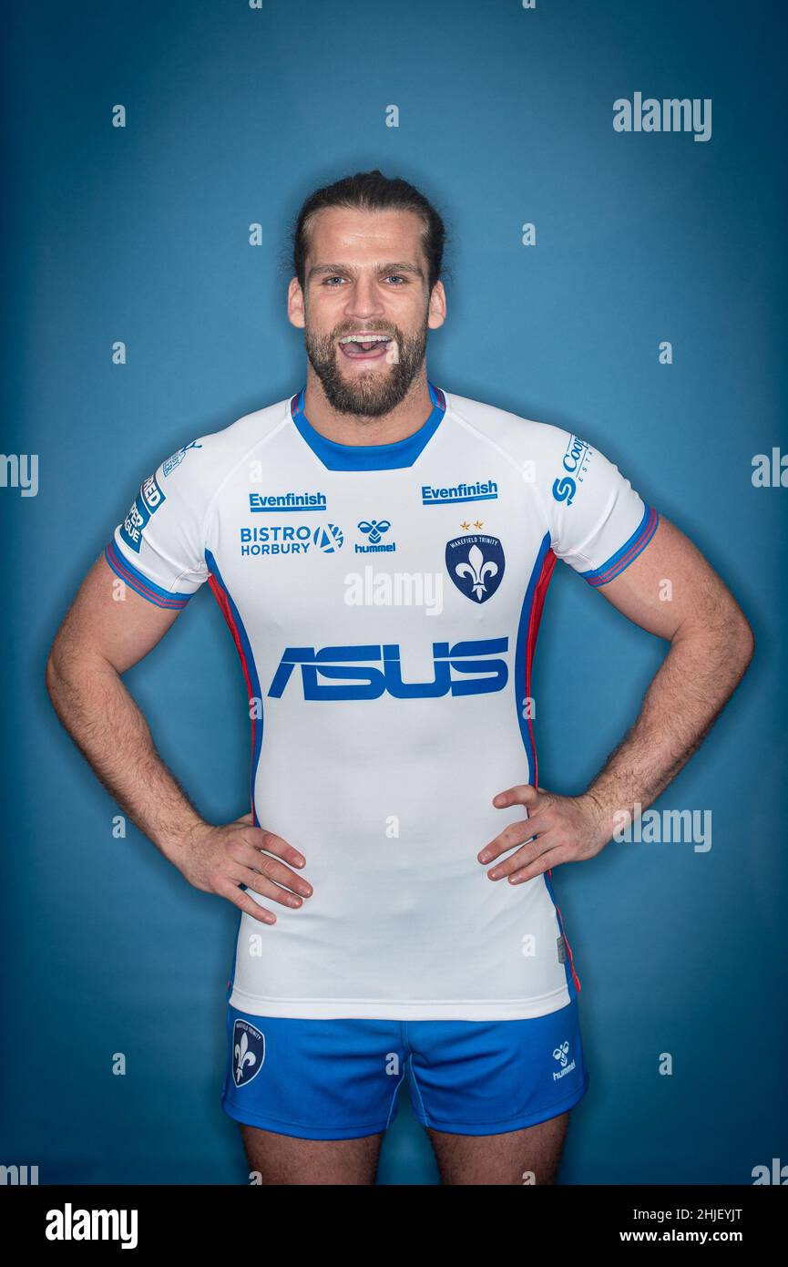 Wakefield, England - 25 January 2022 - Wakefield Trinity's Liam Kay ...