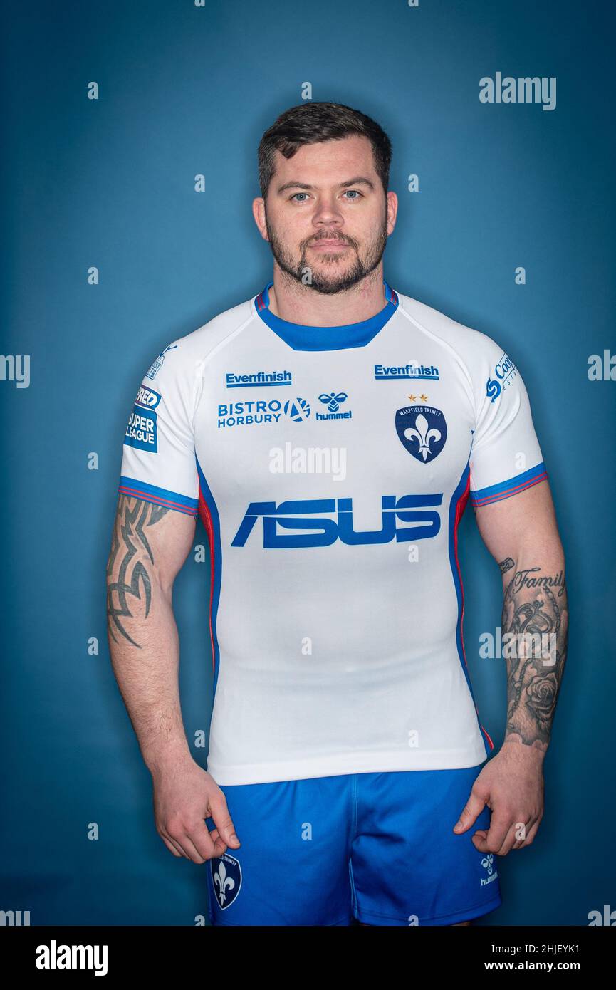 Wakefield, England - 25 January 2022 - Wakefield Trinity's Liam Hood ...