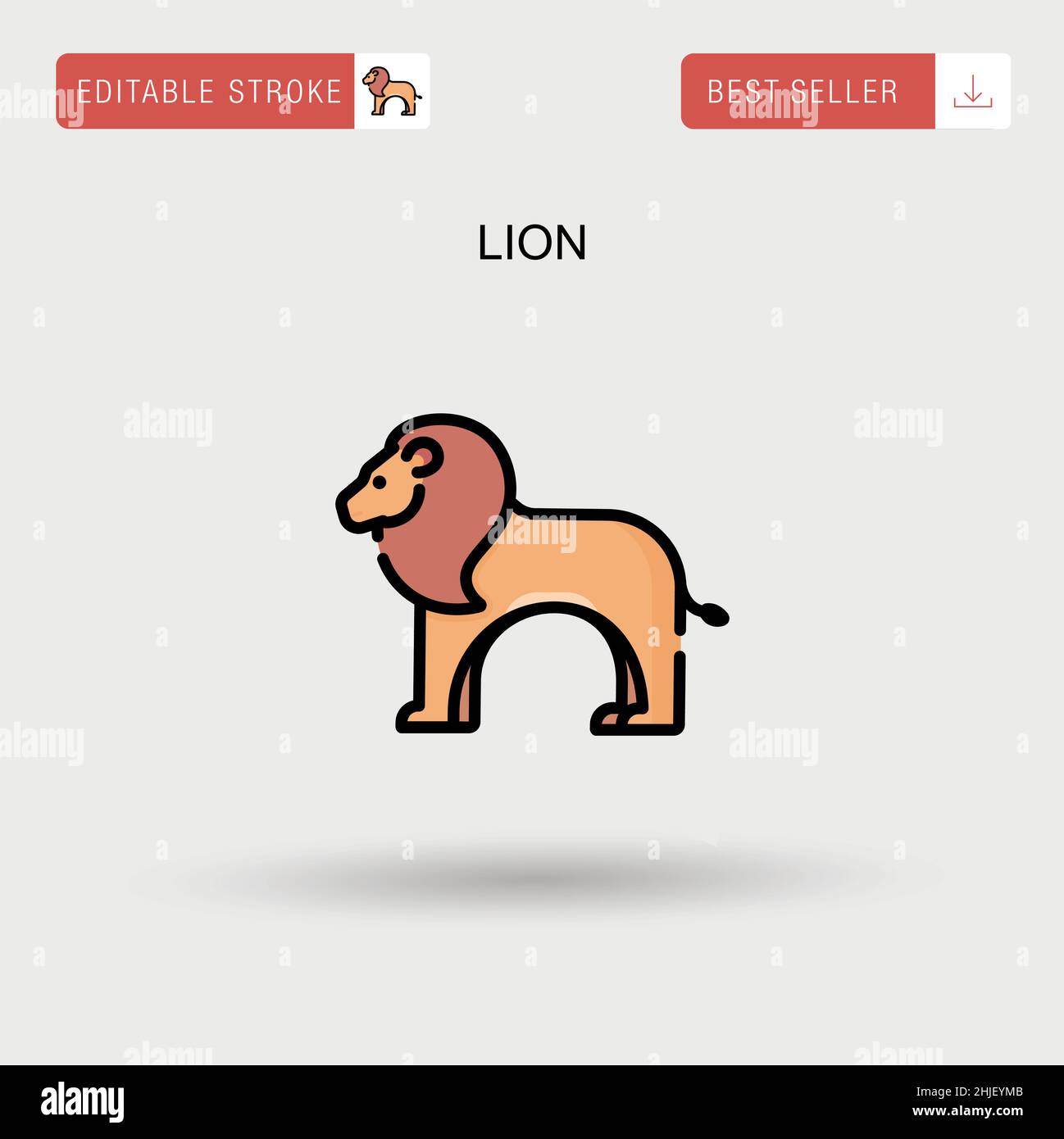 Lion Simple vector icon Stock Vector Image & Art - Alamy