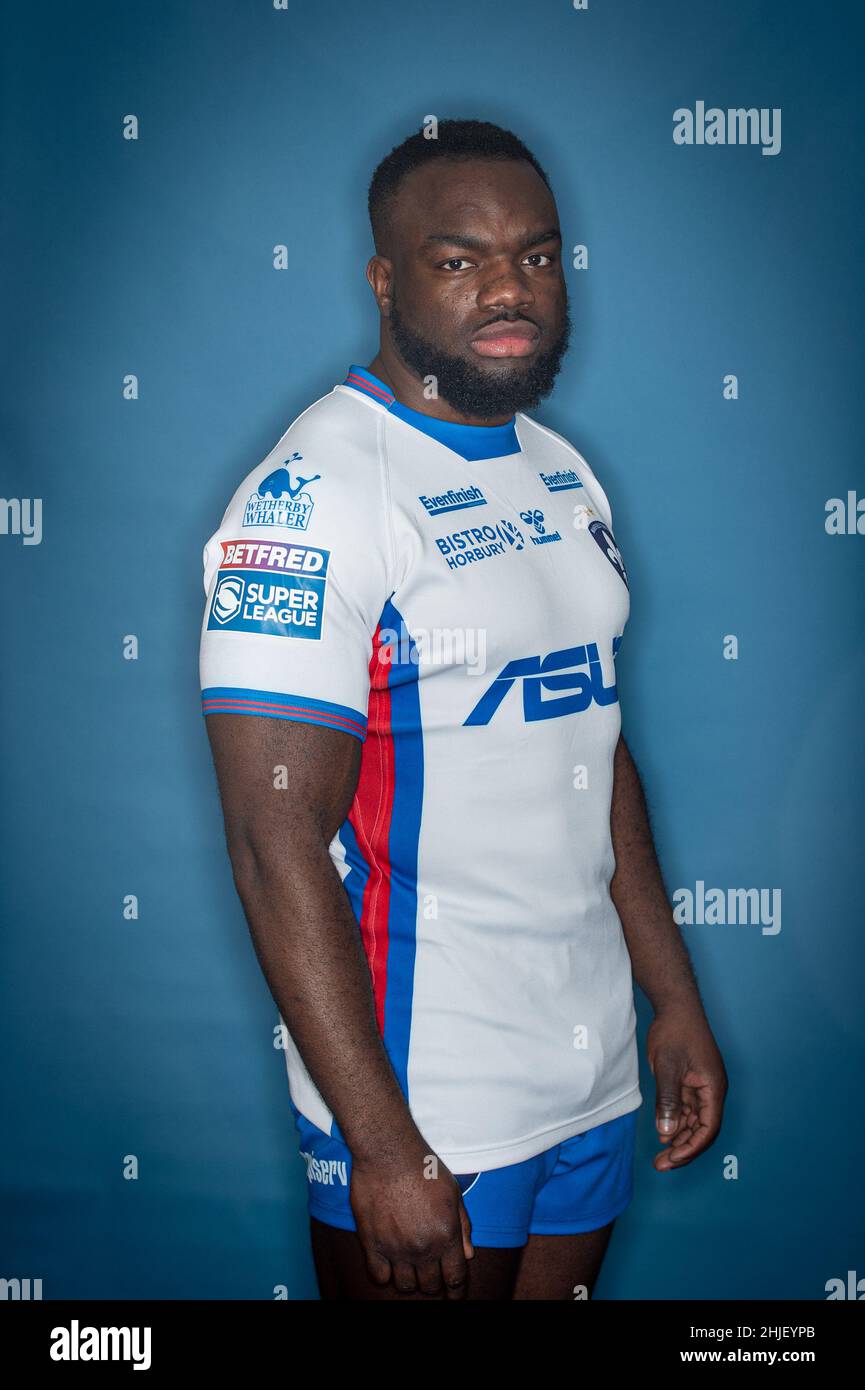 Wakefield, England - 25 January 2022 - Wakefield Trinity's Sid Adebiyi ...