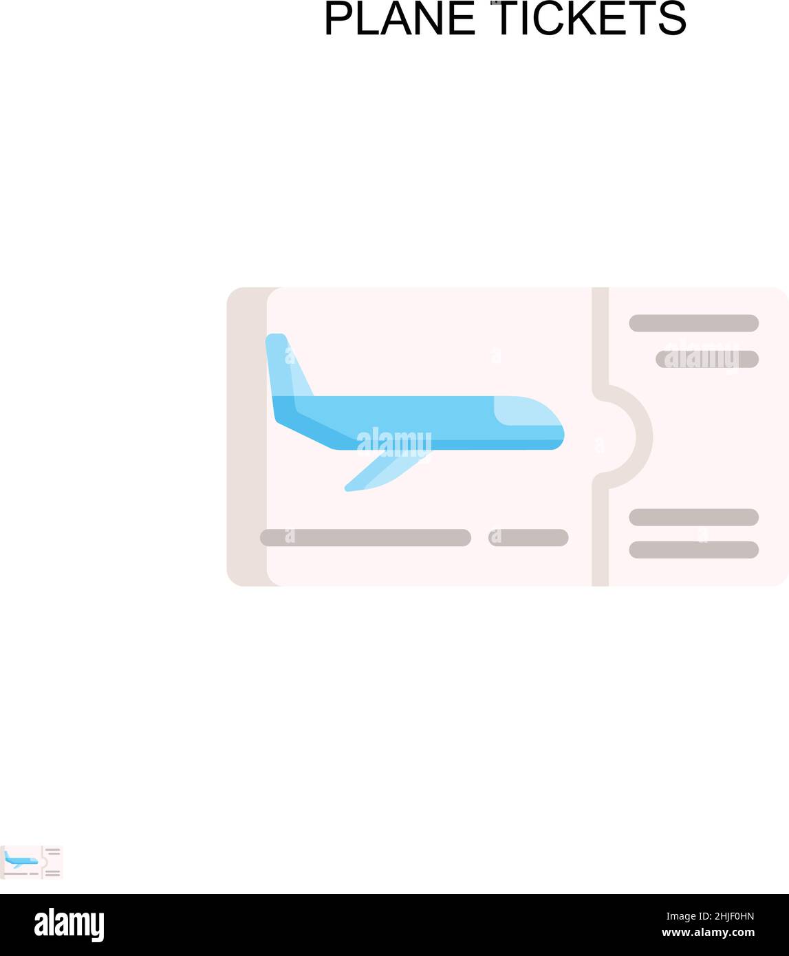 Plane tickets Simple vector icon. Illustration symbol design template ...