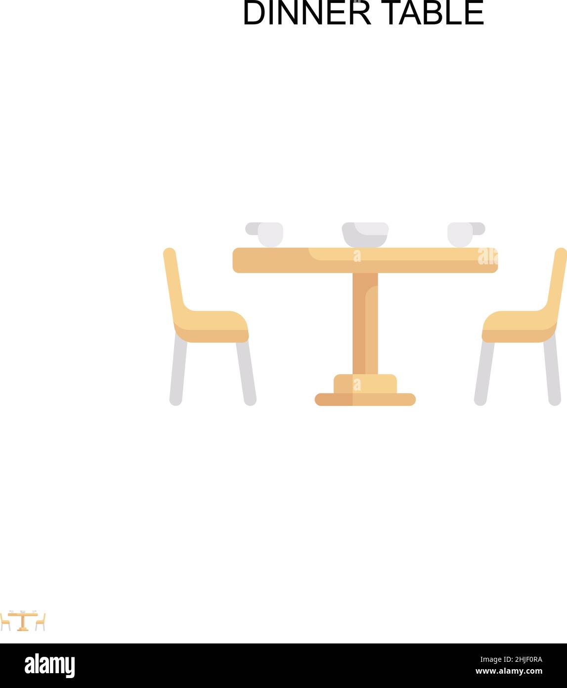 Dinner table Simple vector icon. Illustration symbol design template ...