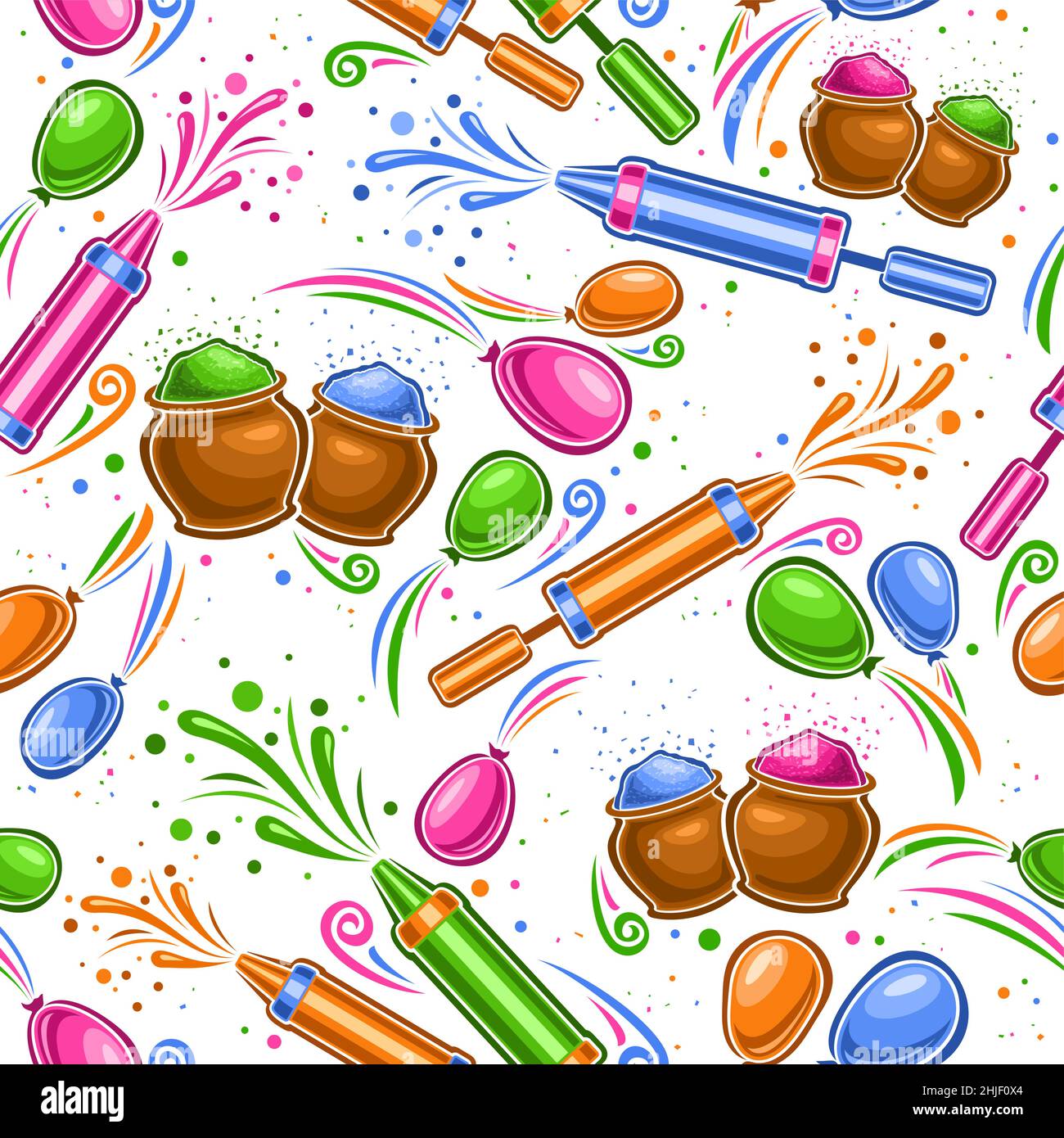 Vector Holi Seamless Pattern, square repeating background with cut out ...