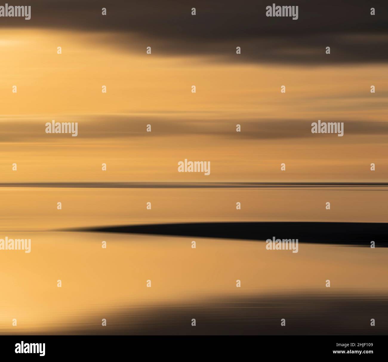 Epic sunset landscape image of Solway Firth viewed from Silloth during ...