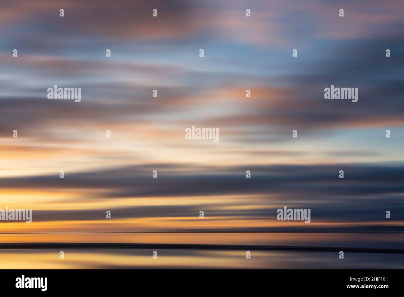 Epic sunset landscape image of Solway Firth viewed from Silloth during ...