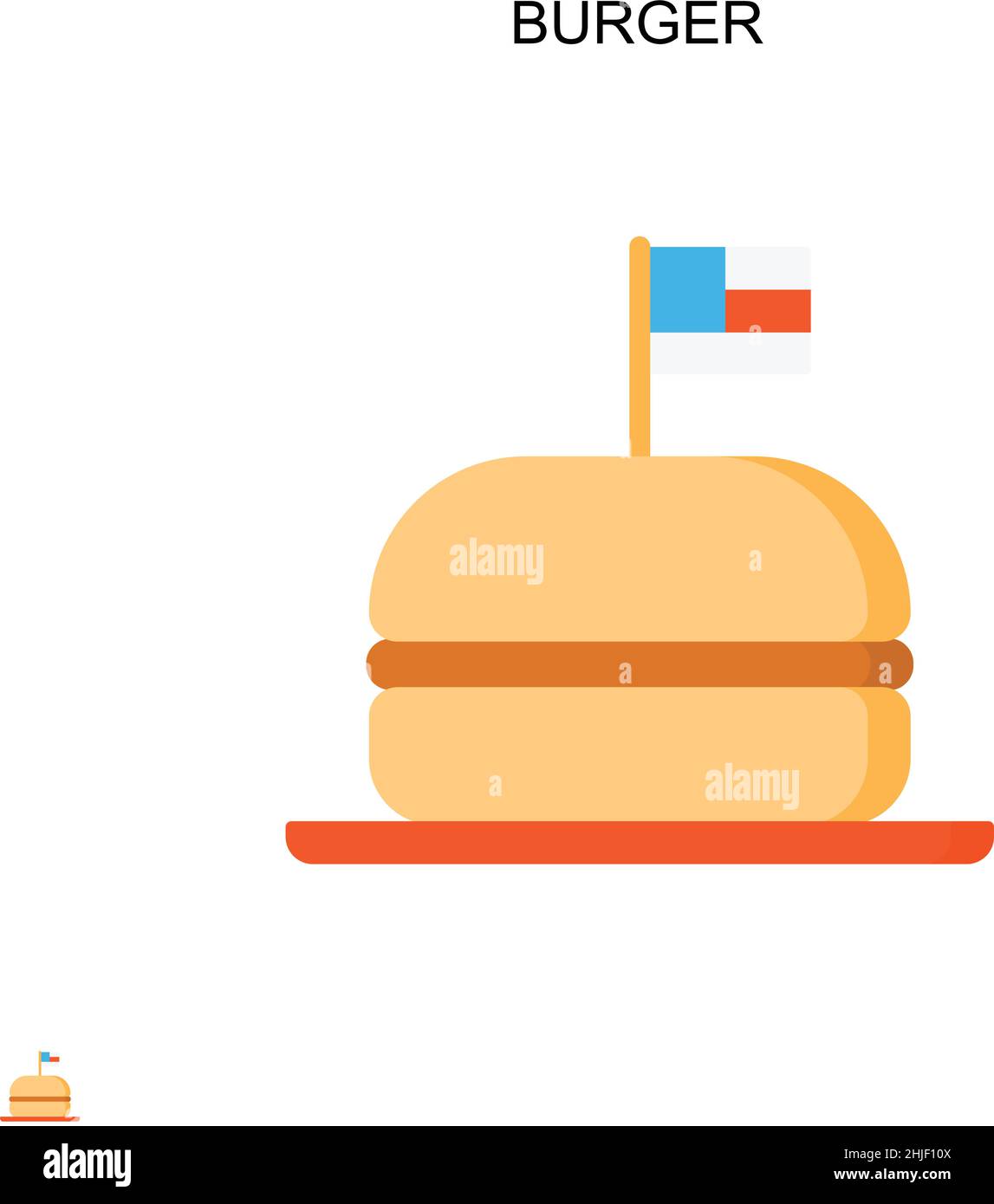Burger Simple vector icon. Illustration symbol design template for web ...