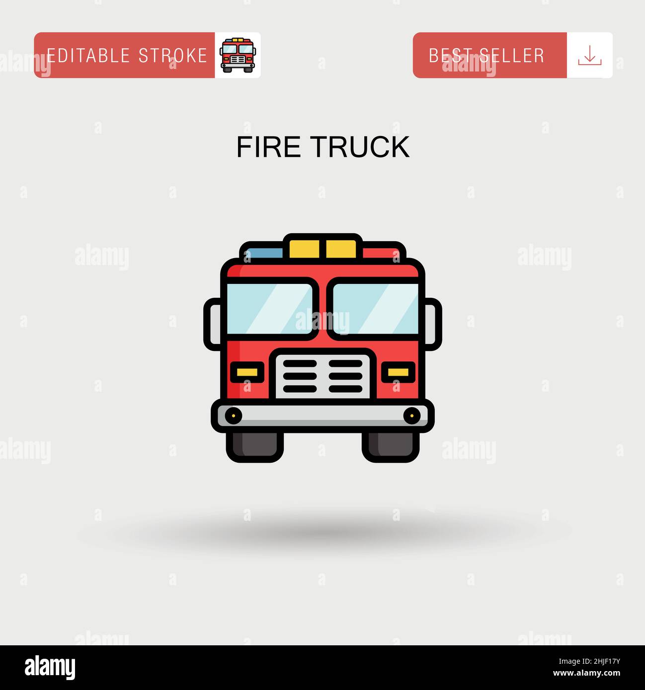 Fire truck Simple vector icon Stock Vector Image & Art - Alamy