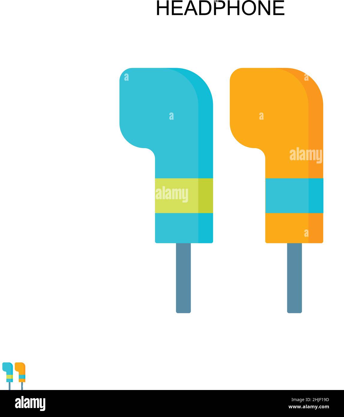 Headphone Simple vector icon. Illustration symbol design template for ...