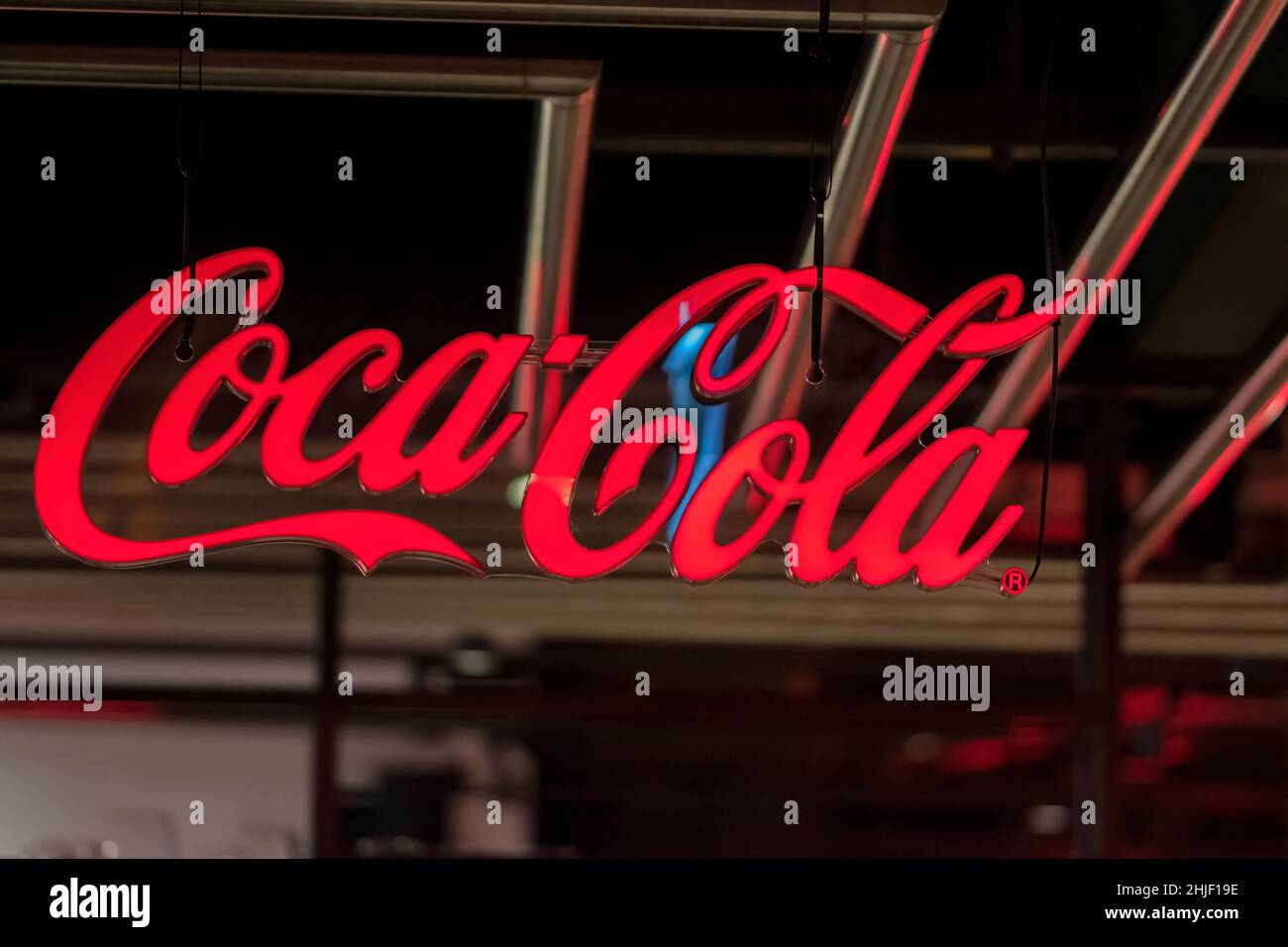 Coca Cola Neon Light At Amsterdam The Netherlands 28-1-2022 Stock Photo ...