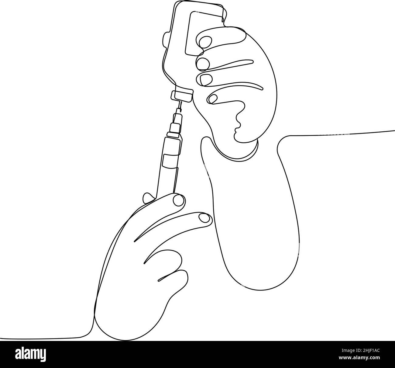 Vaccine] continuous line art Cut Out Stock Images & Pictures - Alamy