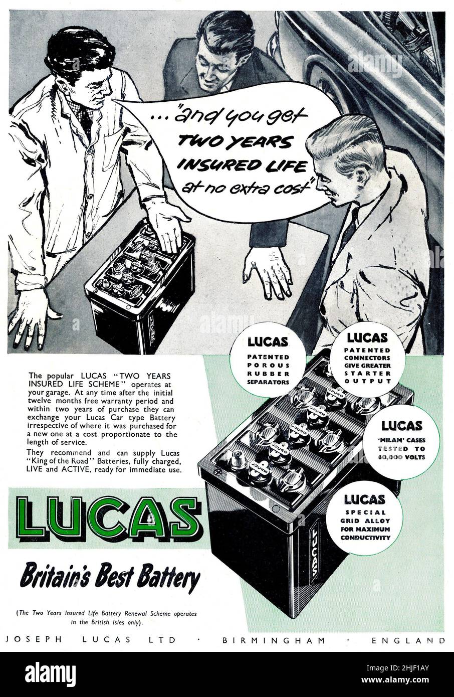 A vintage advert for Lucas batteries from Motor Sport Magazine, 1960 ...