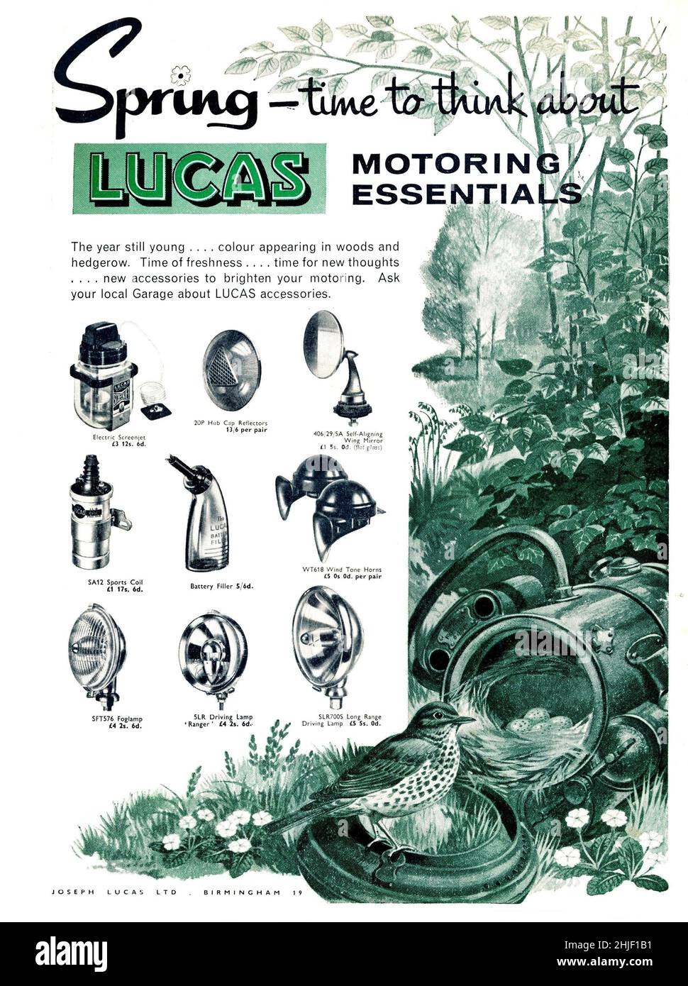 A vintage advert for Lucas auto electrical equipment from Motor Sport ...