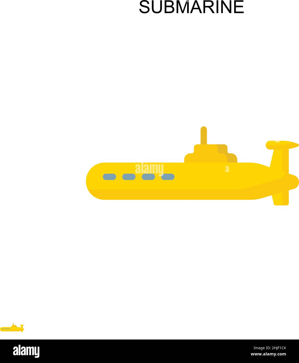 Submarine Simple vector icon. Illustration symbol design template for ...