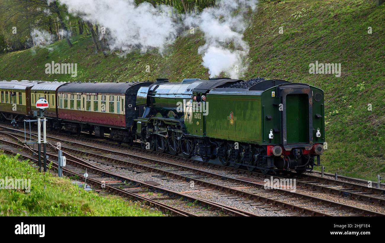 Flying Scotsman - tender first at Horsted Keynes on the Bluebell ...