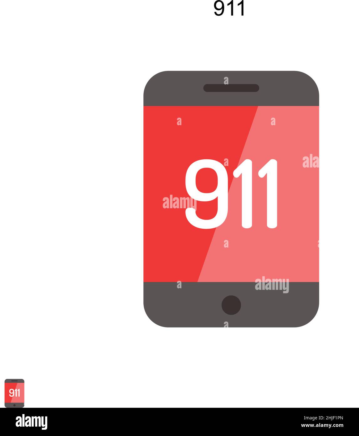 911 Simple vector icon. Illustration symbol design template for web ...