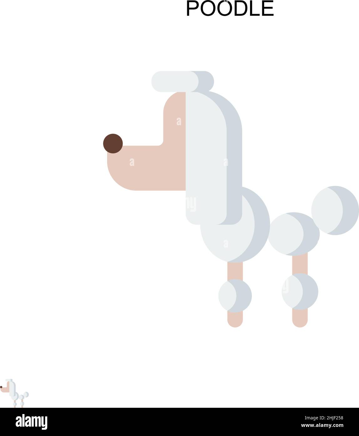 Poodle Simple vector icon. Illustration symbol design template for web ...