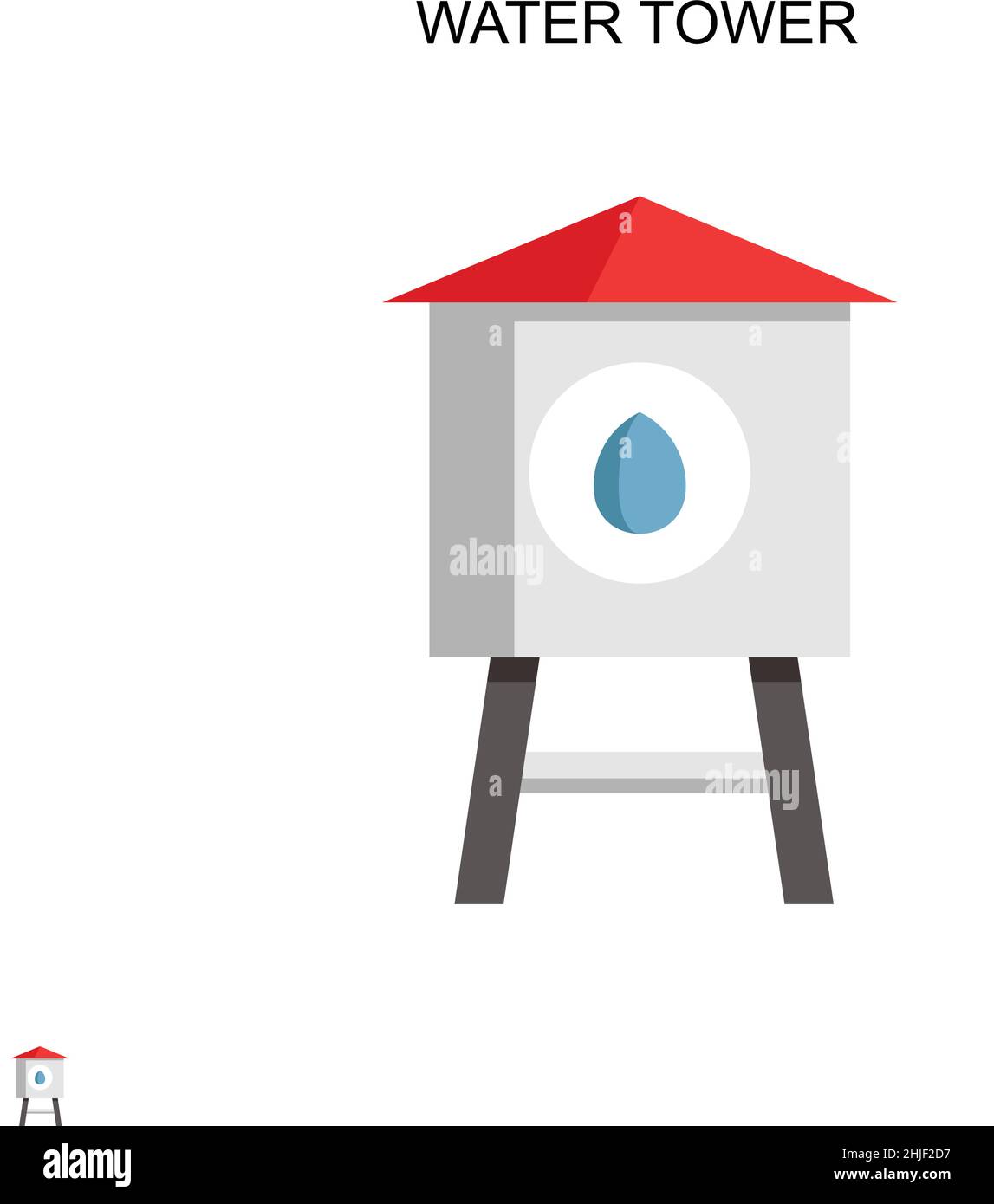 Water tower Simple vector icon. Illustration symbol design template for ...