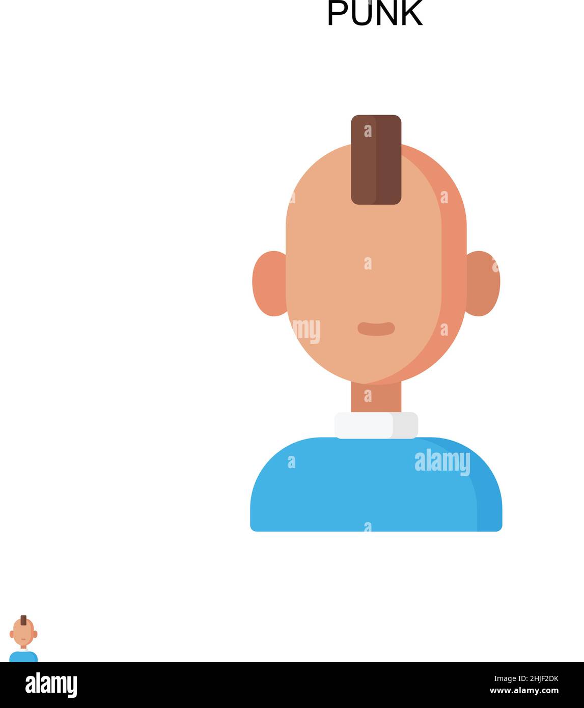 Punk Simple vector icon. Illustration symbol design template for web ...