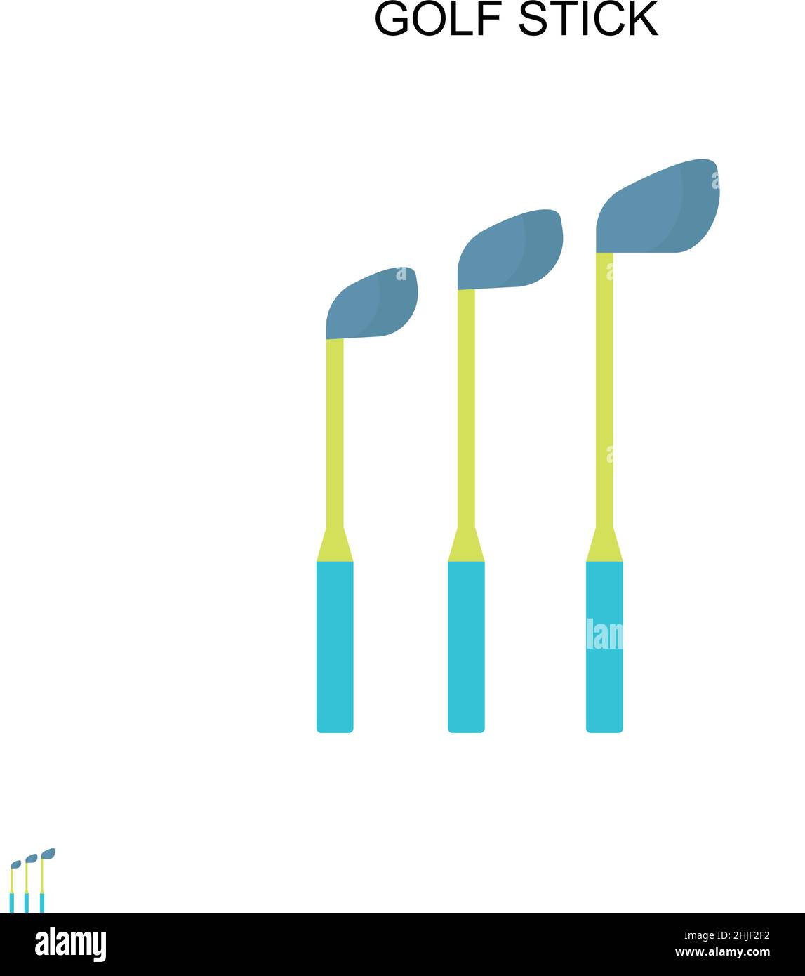 Golf stick Simple vector icon. Illustration symbol design template for ...