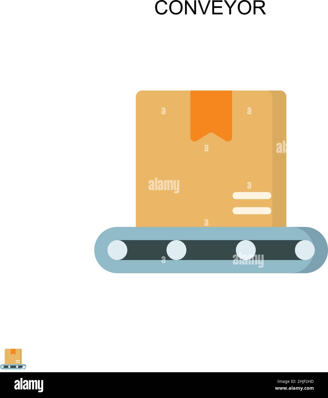 Conveyor Simple vector icon. Illustration symbol design template for ...