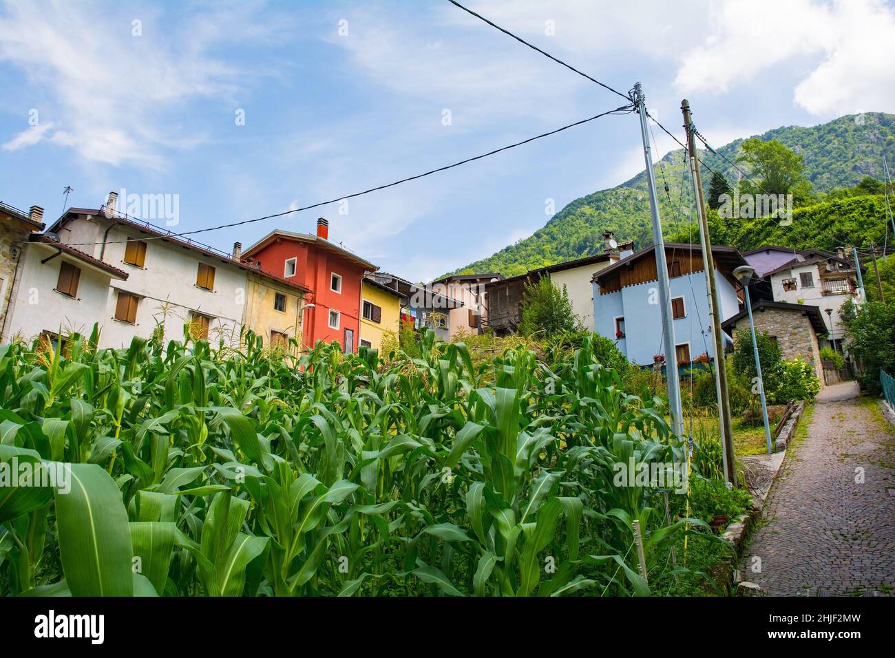 The village of Dordolla in the Moggio Udinese municipality of Udine ...