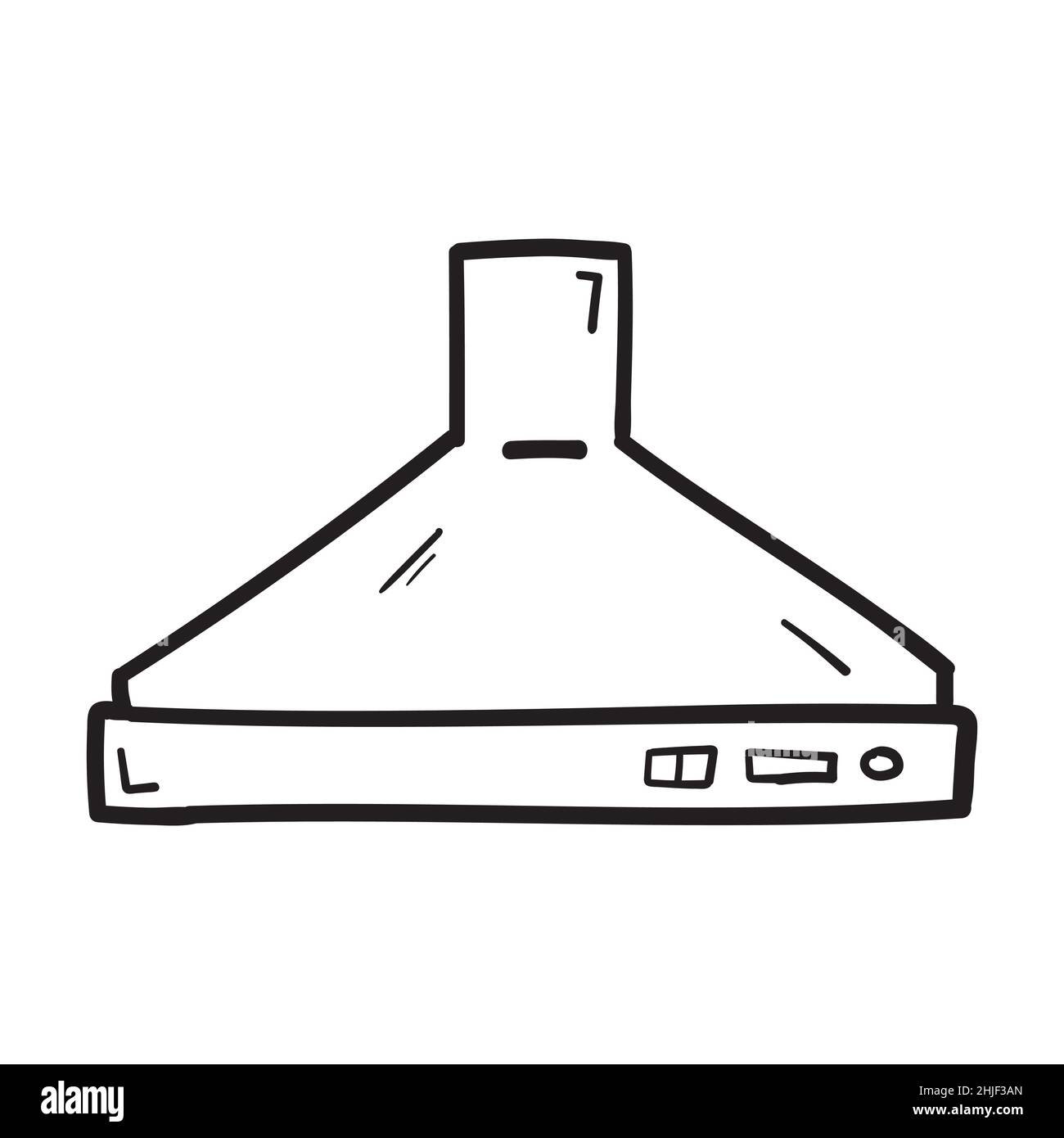 Hand drawn kitchen hood icon in doodle style isolated Stock Vector ...