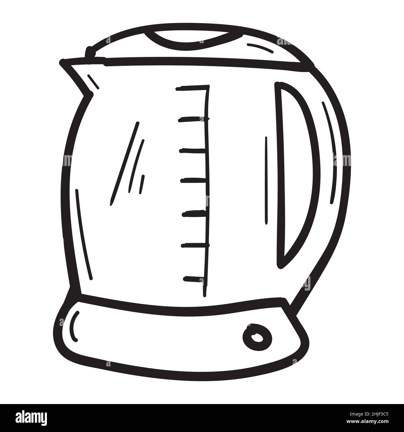 Hand drawn kettle icon in doodle style isolated Stock Vector Image ...