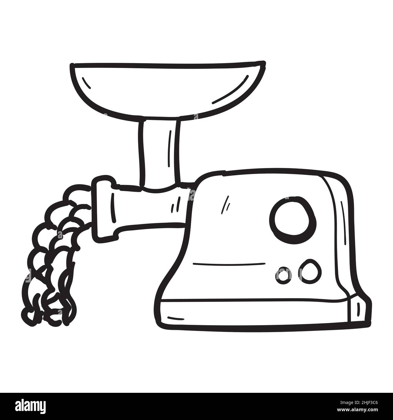 Hand drawn meat grinder icon in doodle style isolated Stock Vector ...