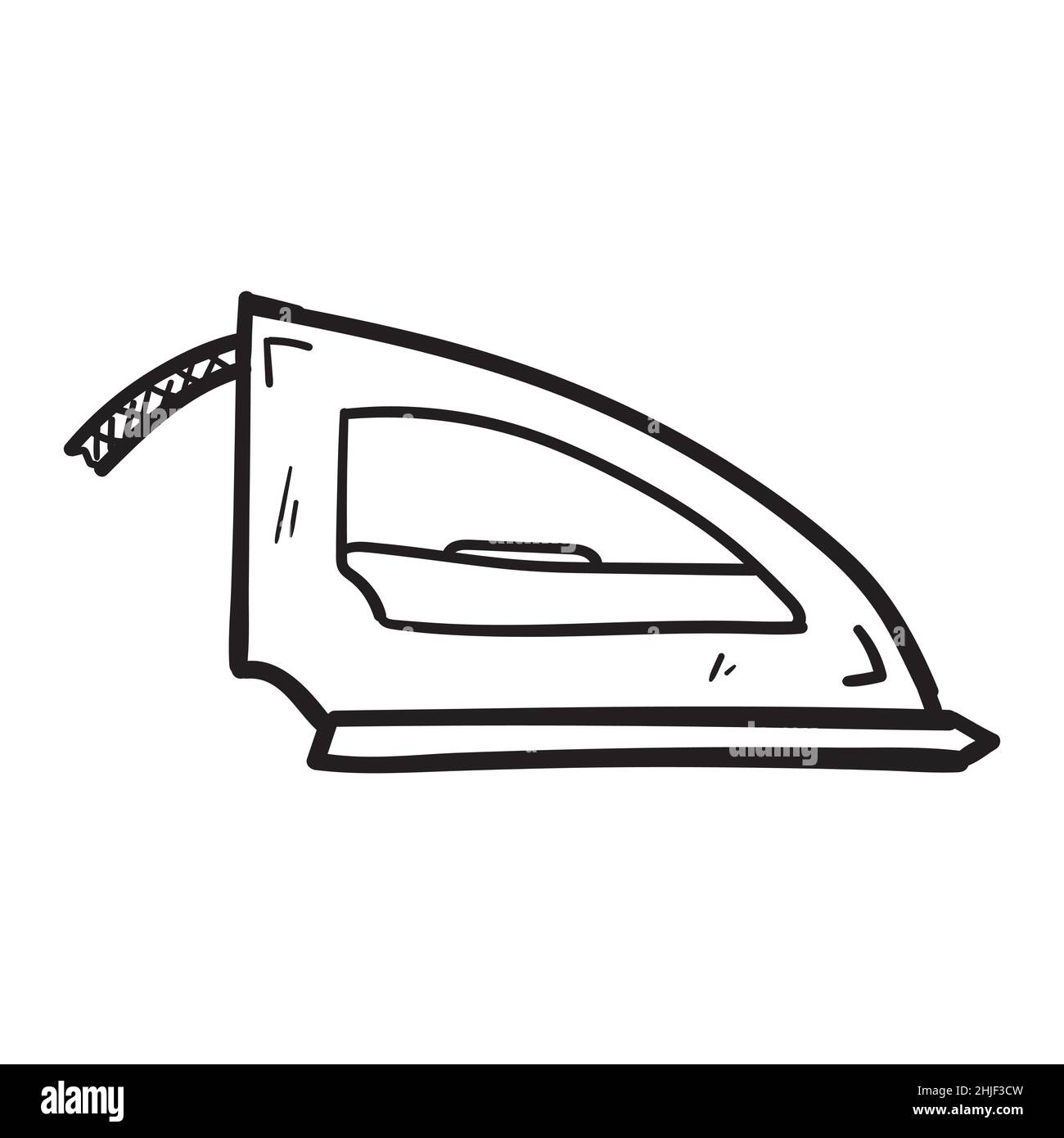 Hand drawn iron for ironing icon in doodle style isolated Stock Vector ...