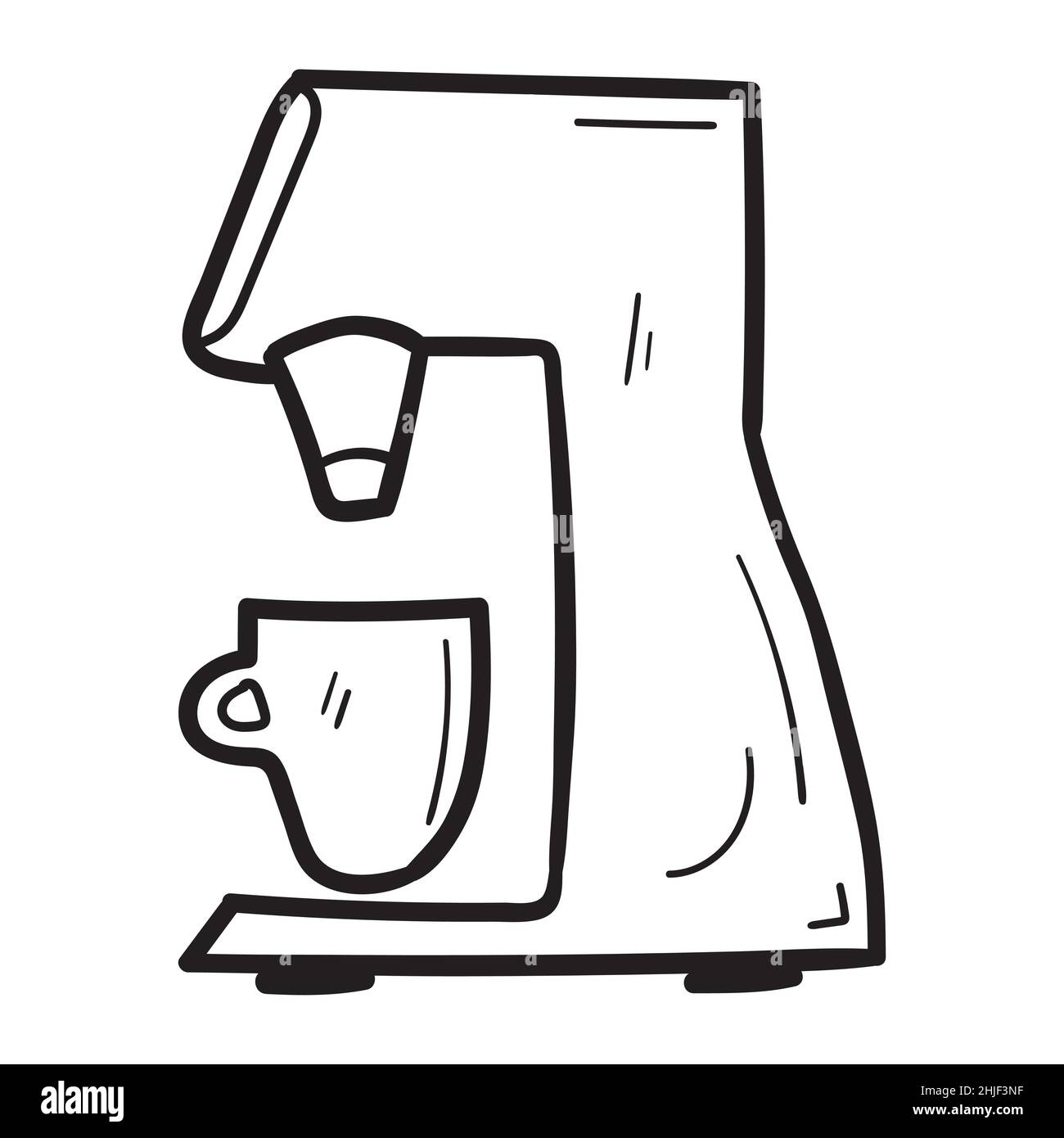 Hand drawn coffee machine icon in doodle style isolated Stock Vector ...