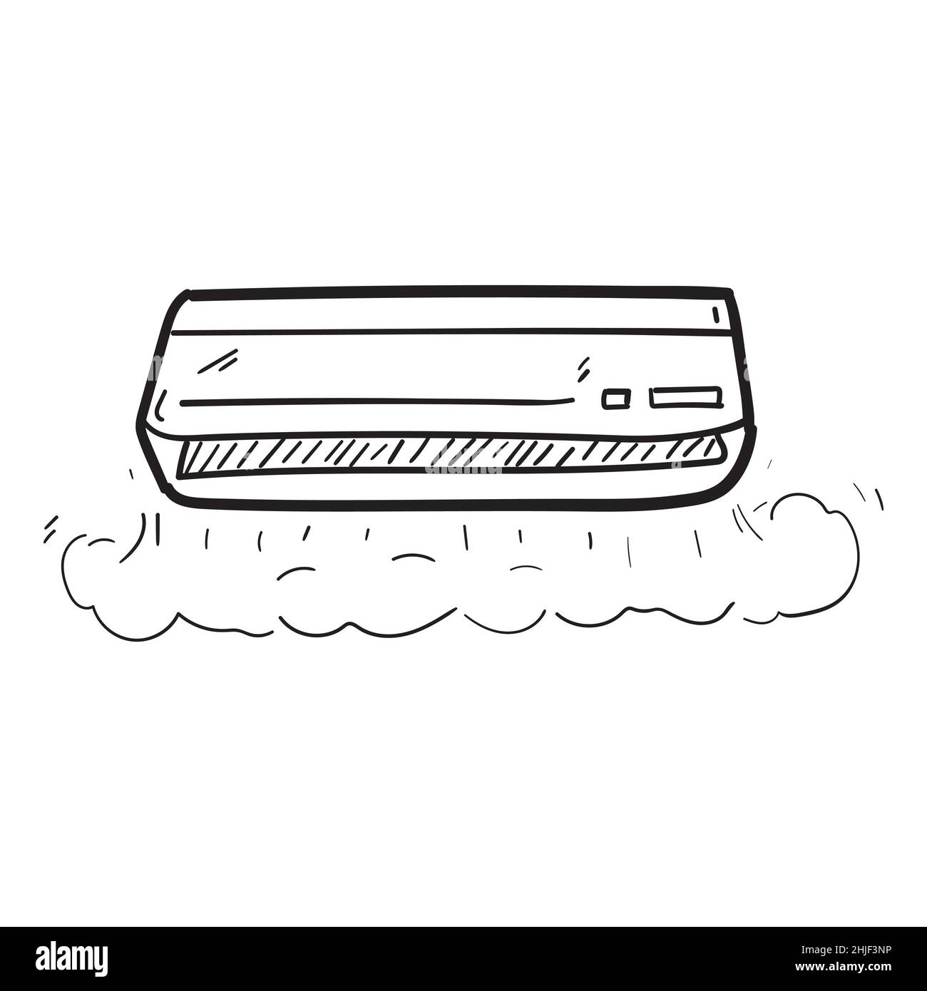 Hand drawn air conditioner icon in doodle style isolated Stock Vector ...