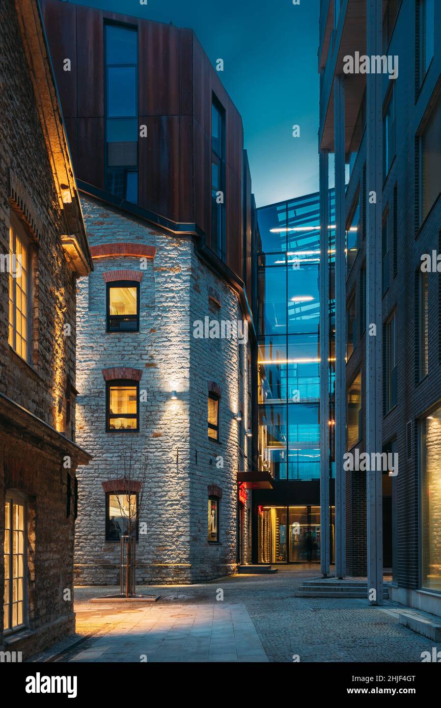 Tallinn, Estonia. View Of Historical Rotermann City In Evening ...