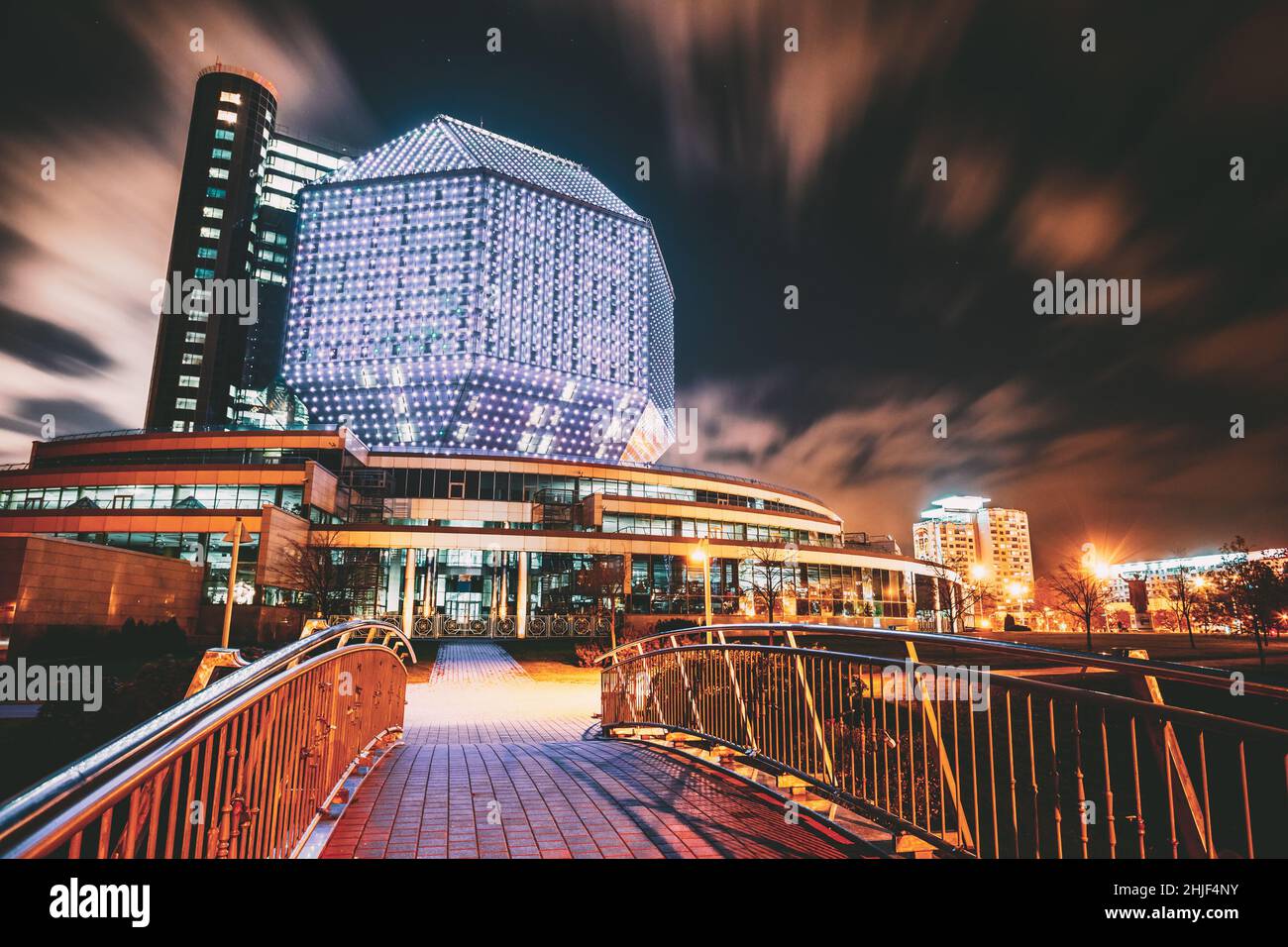 Unique Building - National Library Of Belarus, Symbol Of Minsk Stock ...
