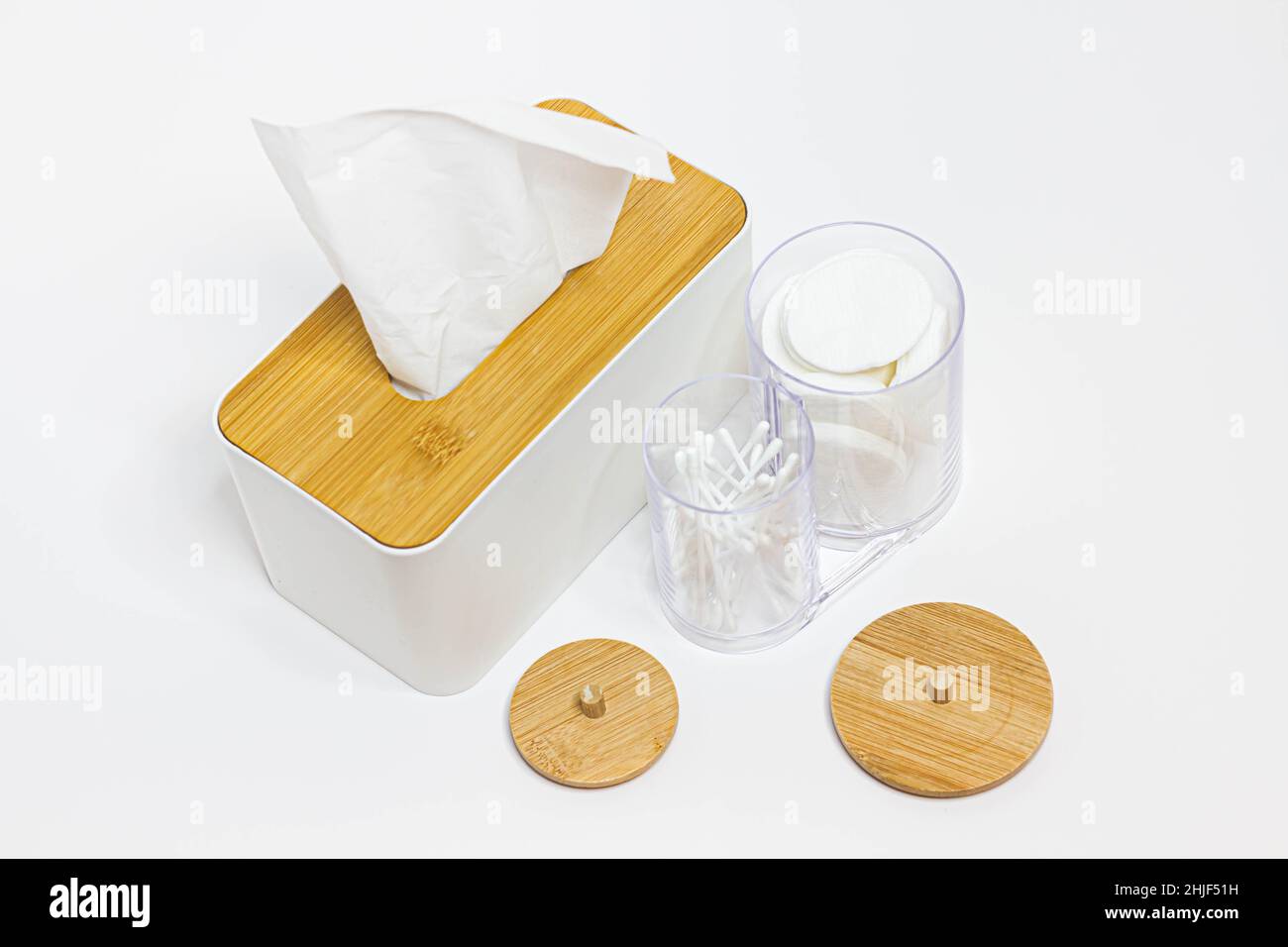 Nasal wipes. Personal hygiene. Cotton swabs for cleaning earwax. Sponge ...