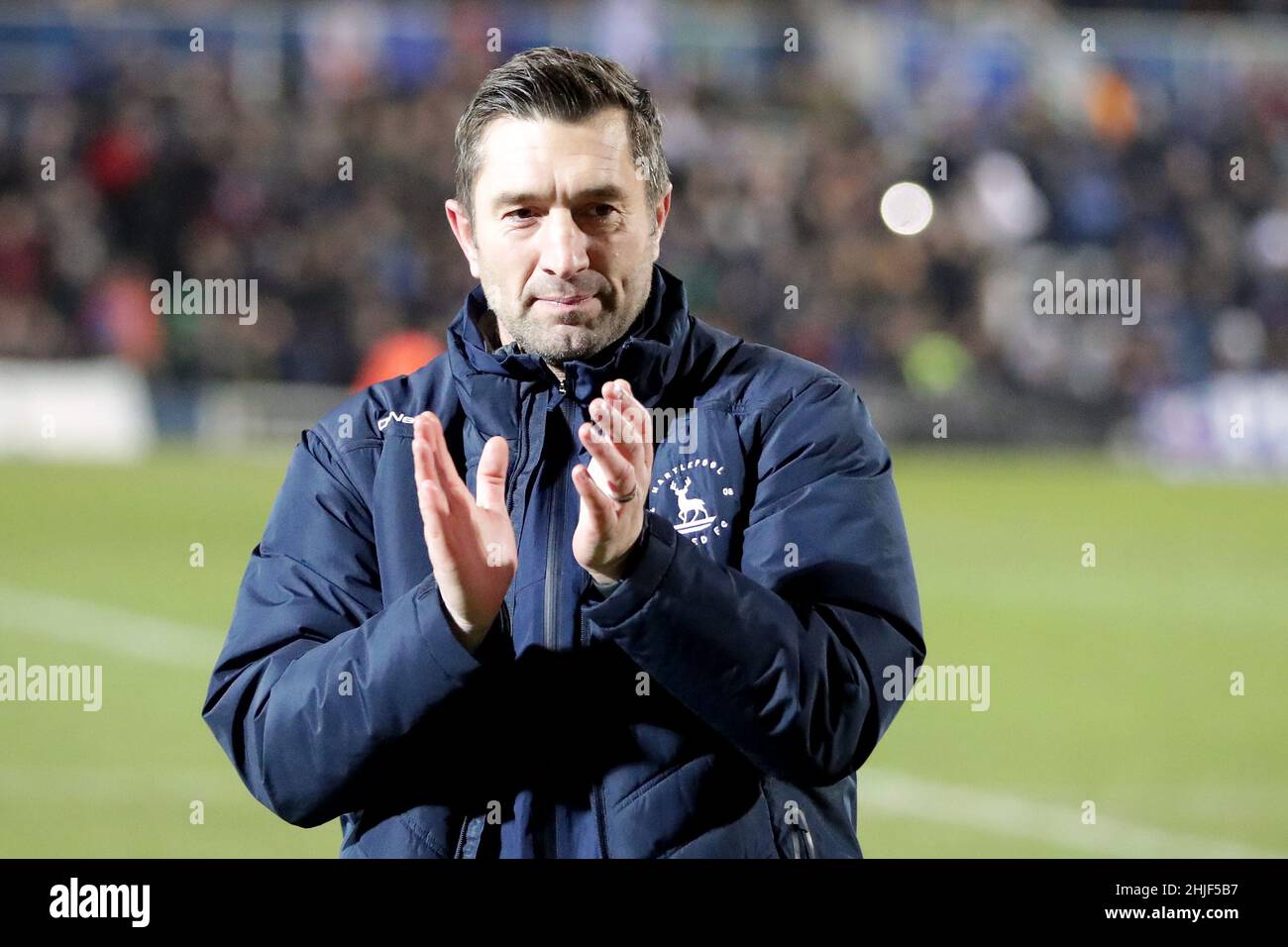 Hartlepool United manager Graeme Lee after the Papa John's Trophy ...