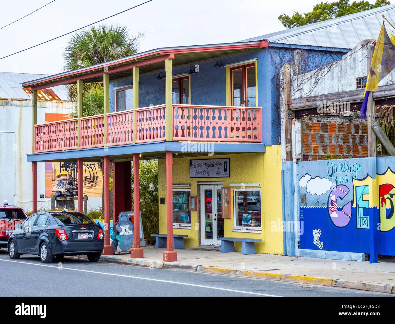The Cedar Keyhole Artist Coop building in Cedar Key Florida USA Stock ...