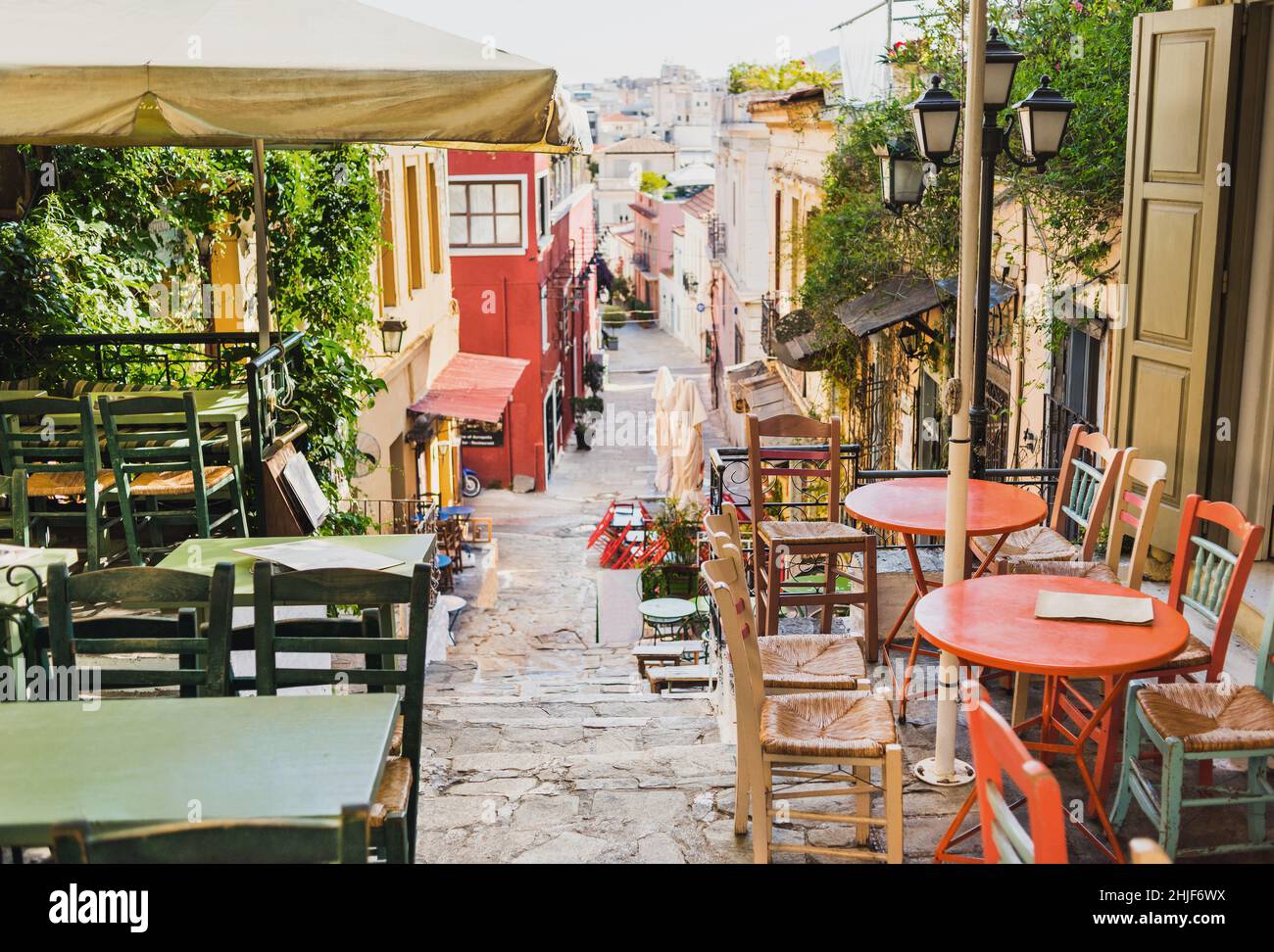 Athens plaka street summer hi-res stock photography and images - Alamy