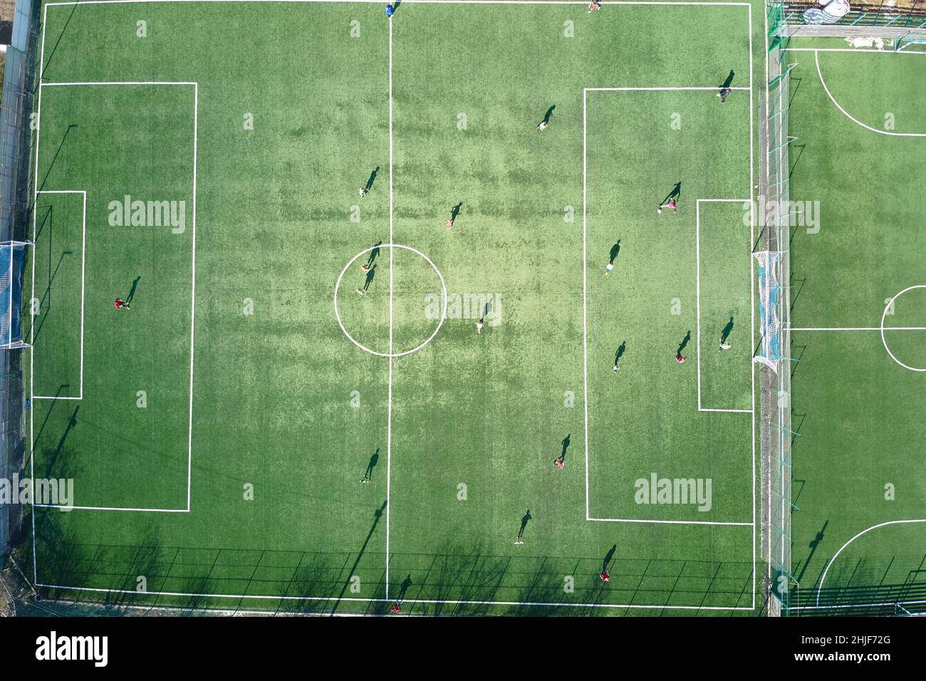 Football field with players overhead hi-res stock photography and ...